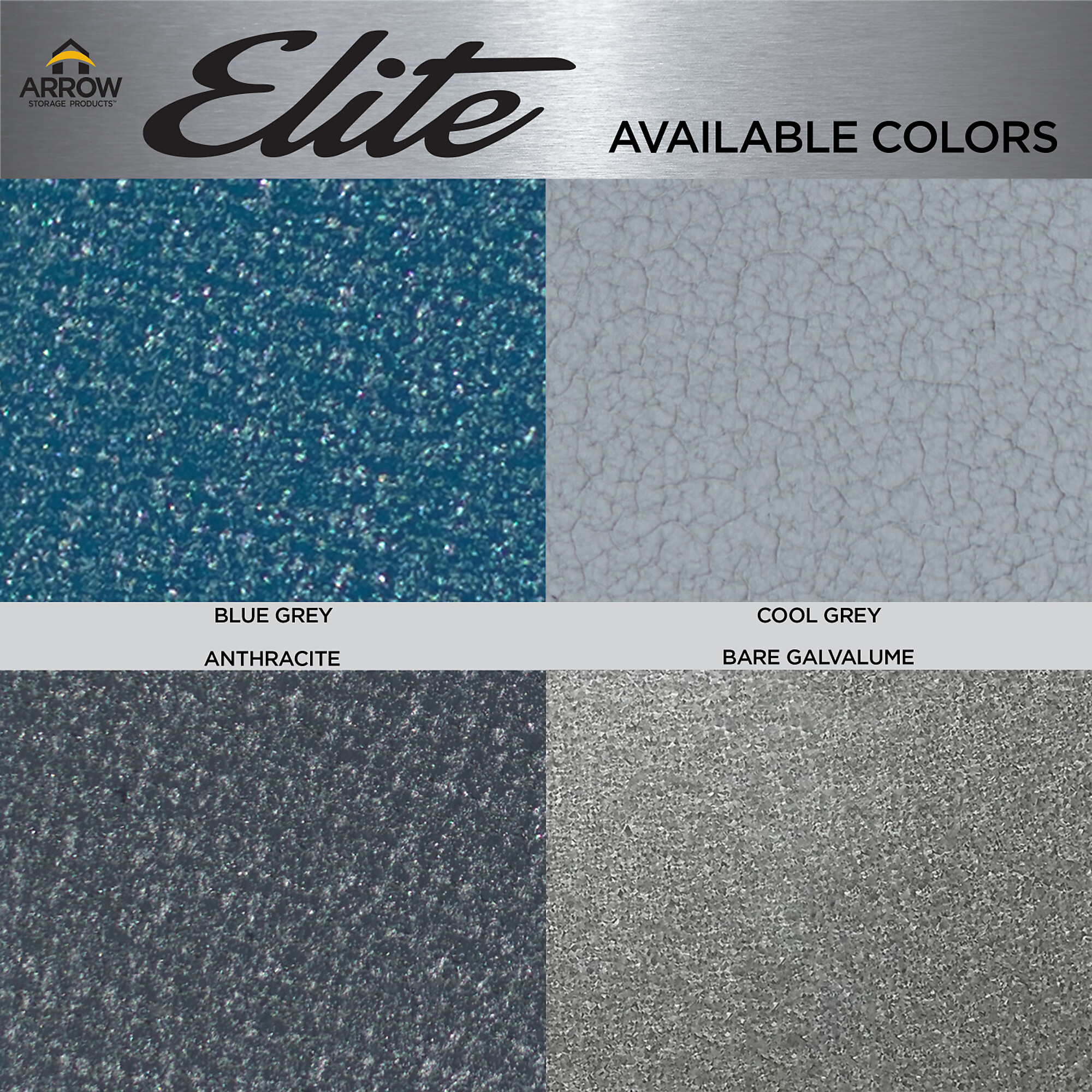 Arrow Storage Products, Elite Steel Storage Shed, 12x14, Blue Grey ...