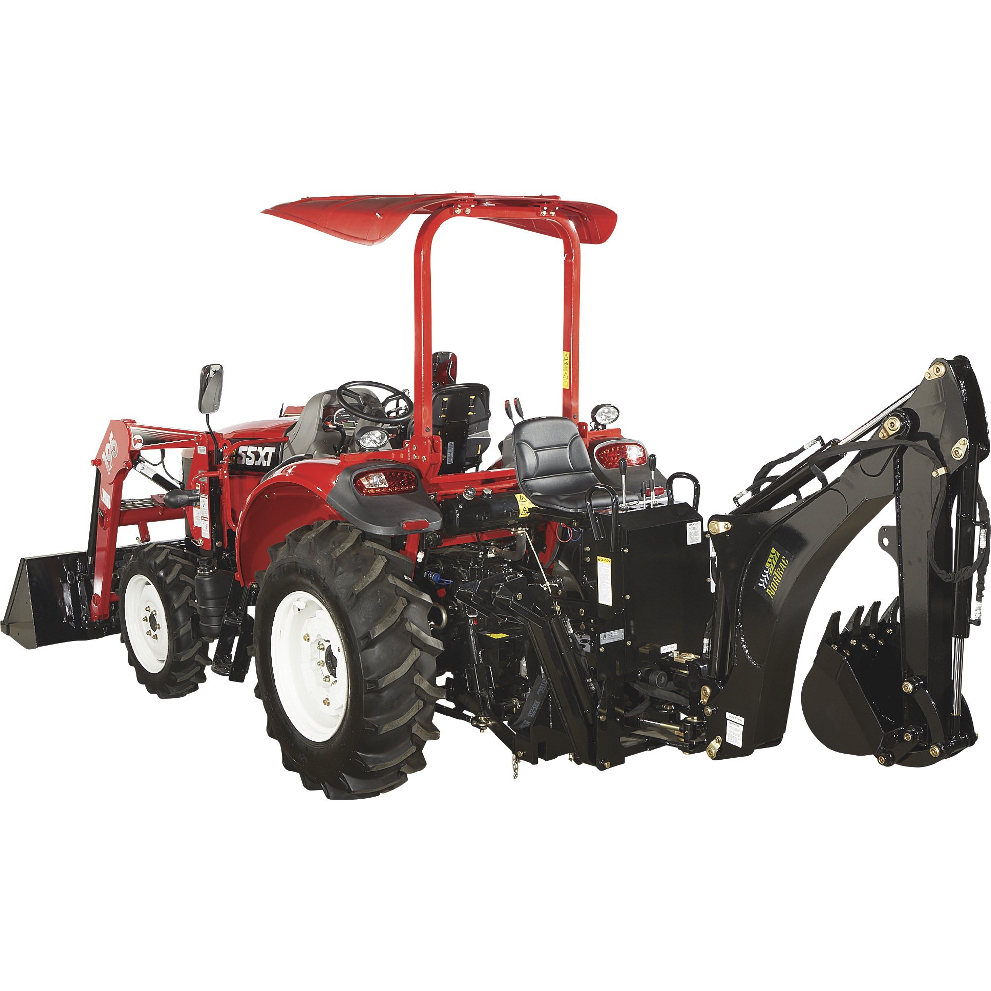 NorTrac 55XT Tractor with ROPS, Front End Loader, Backhoe and Ag Tires ...