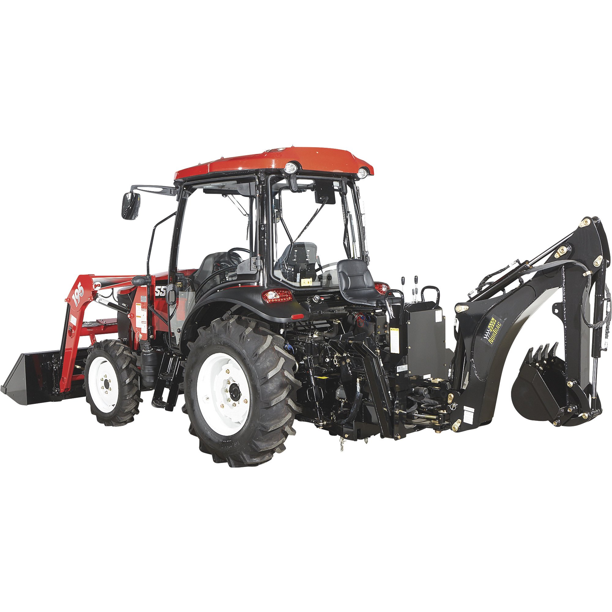 NorTrac 55XTC Tractor with Cab, Front End Loader, Backhoe and Ag Tires ...