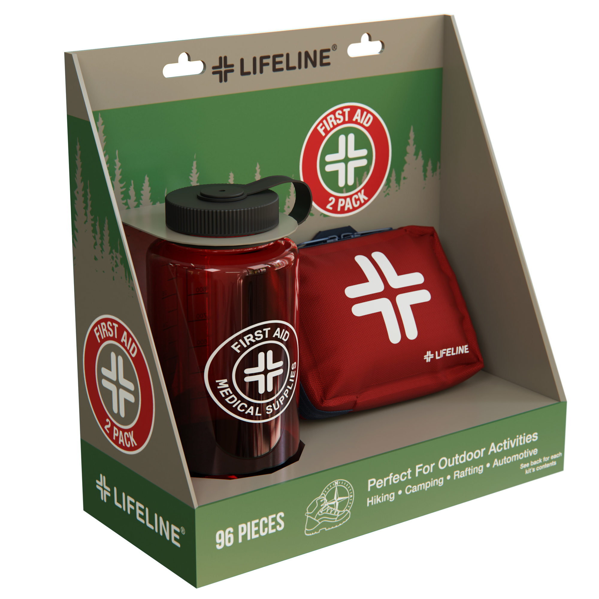 Lifeline, Hiker First Aid 2 Pack, Items Per Kit 96, Model# 4107 ...