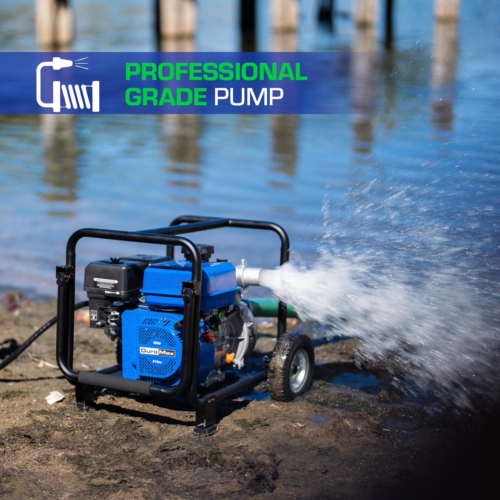 DuroMax, 3in. Dual Fuel Water Pump, Max. Flow 264 GPM, Engine ...