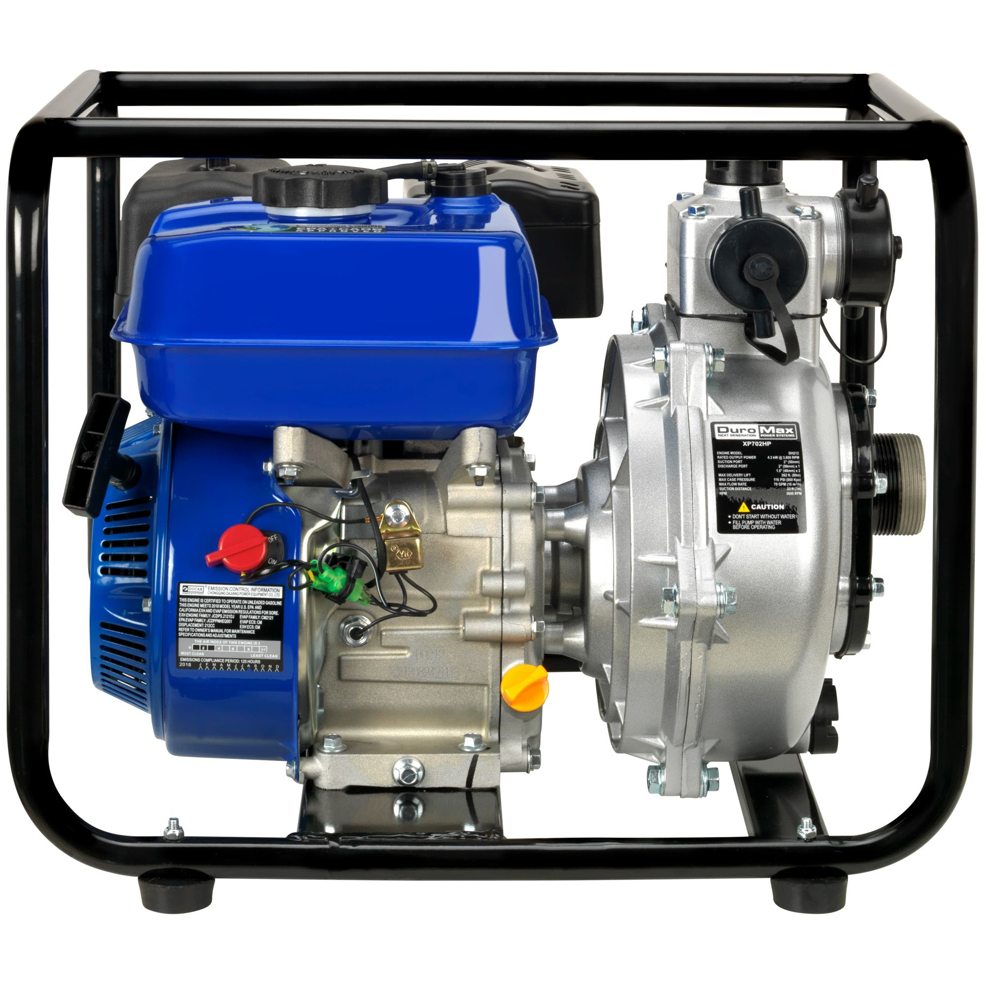 DuroMax, 208cc 70GPM 2in. High Pressure Water Pump, Max. Flow 4200 GPH ...