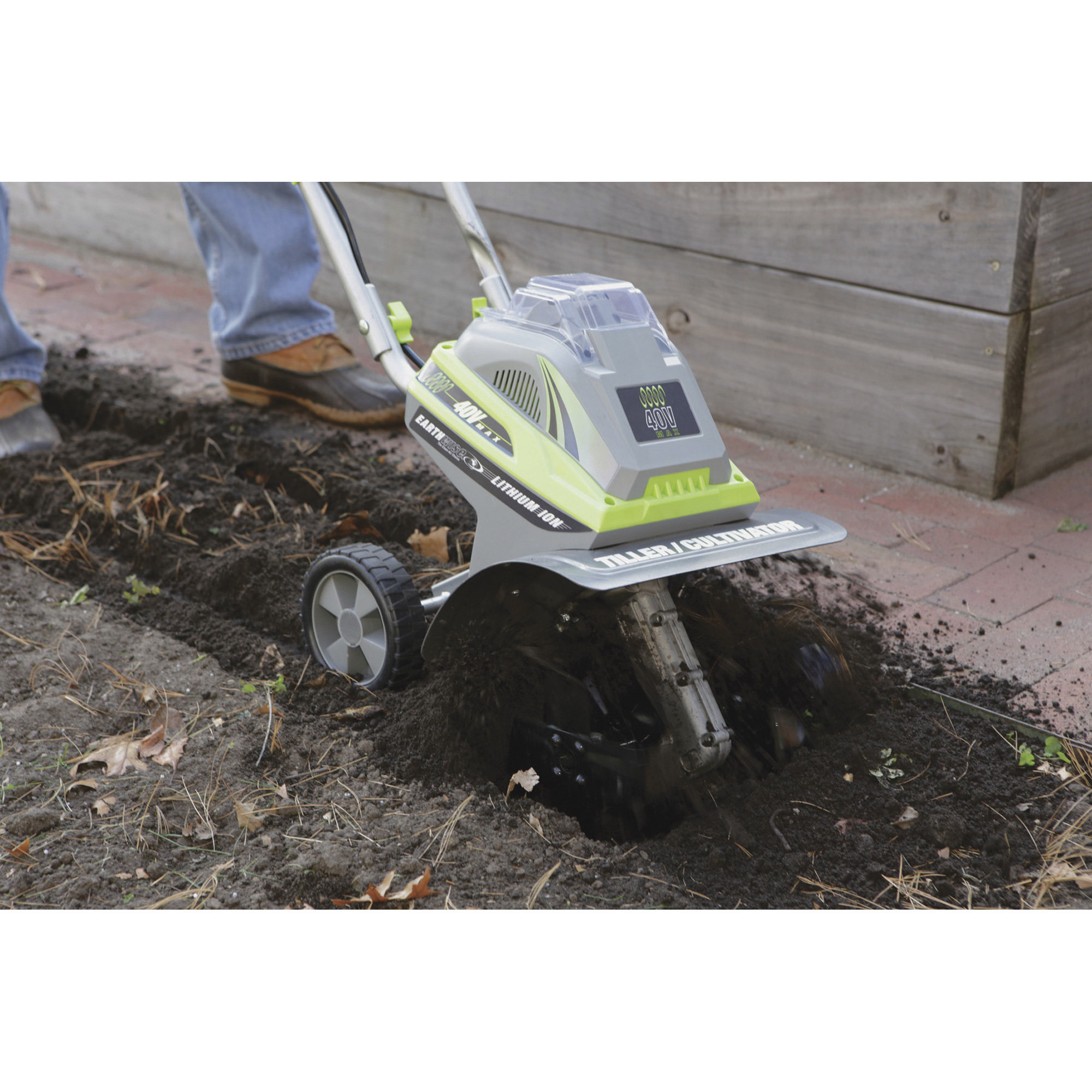 Earthwise Cordless Li-Ion Tiller/Cultivator, 11in. Working Width, 40 ...