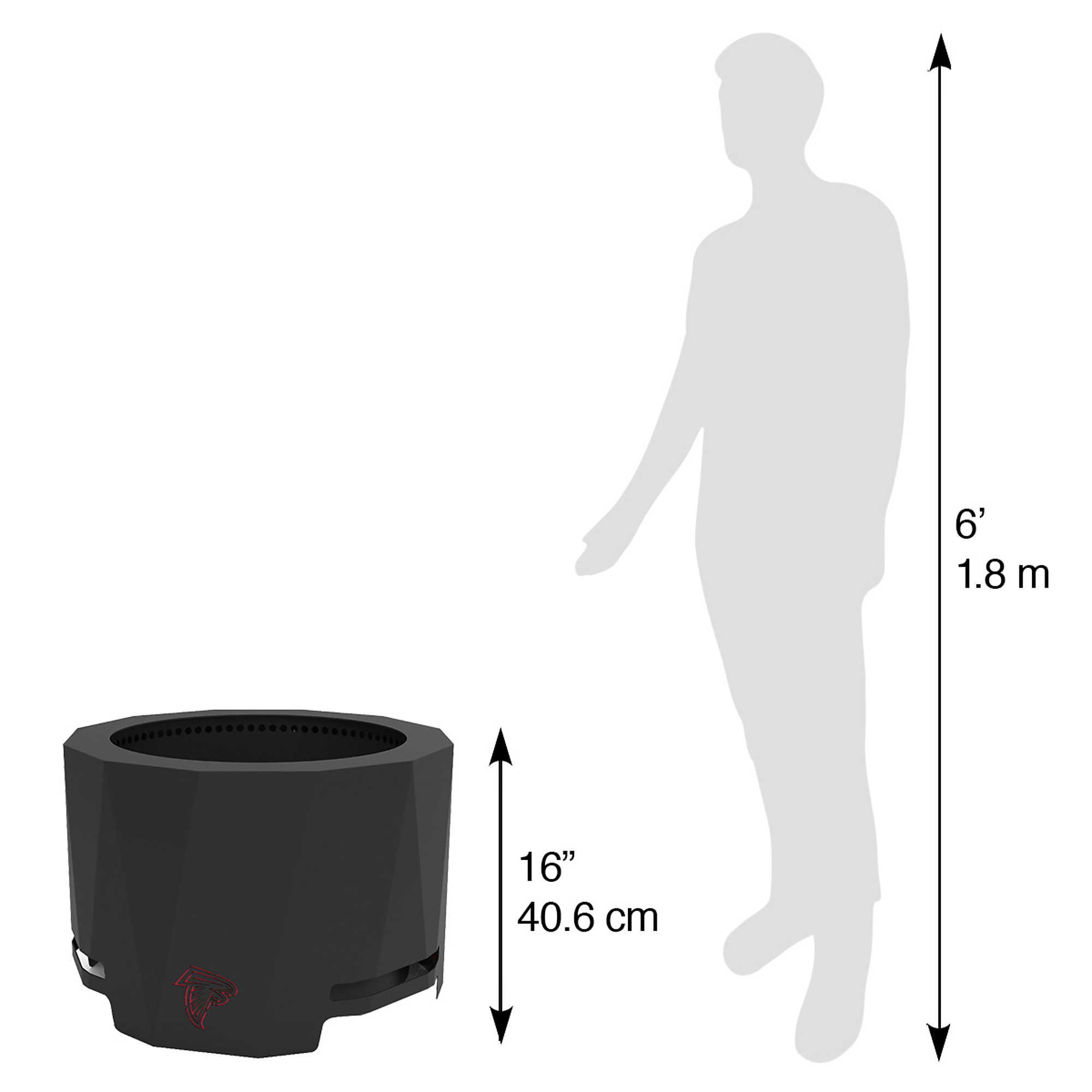 Blue Sky, NFL A Falcons 24” Patio Smokeless Fire Pit, Fuel Type Pellet ...