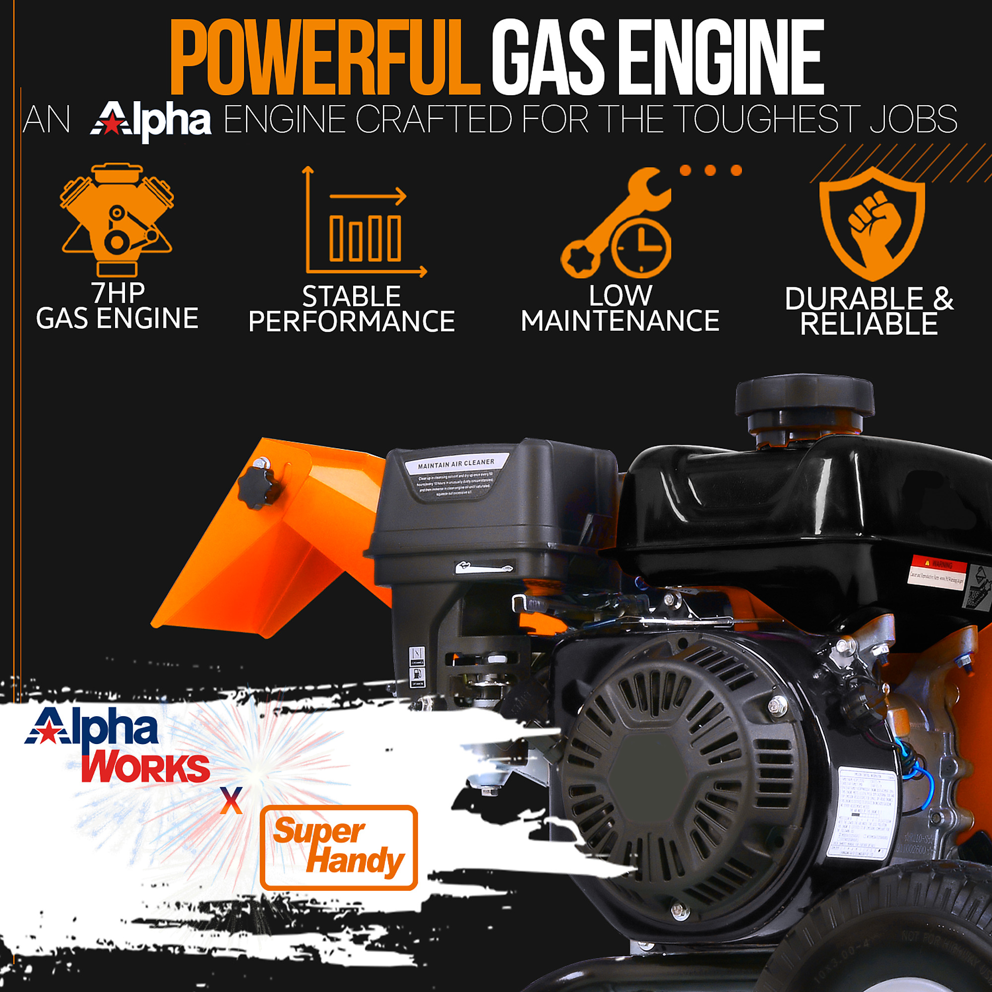 SuperHandy, Extra Larger Hopper Wood Chipper, Engine Displacement 209 ...