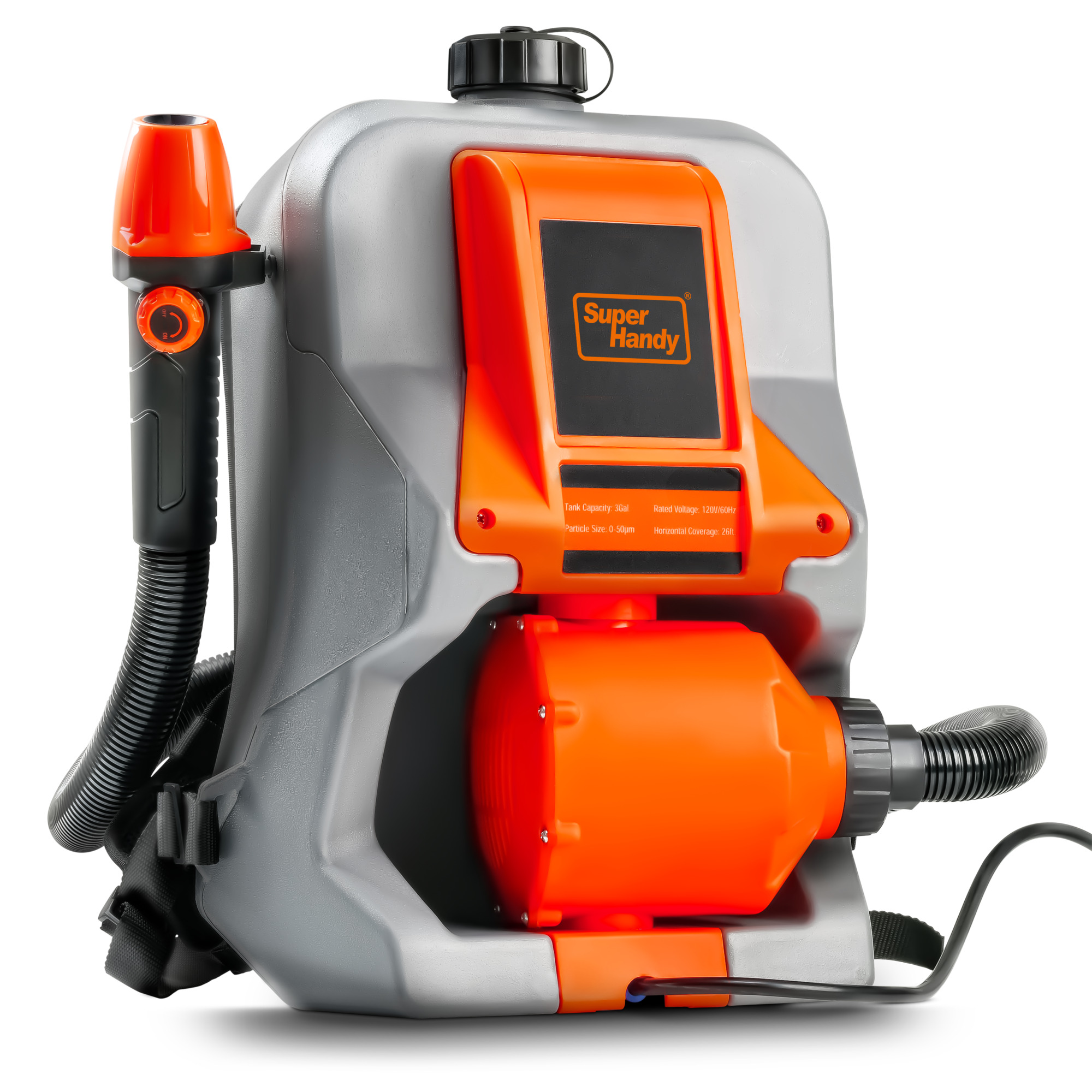 SuperHandy, Corded Backpack Fogger, Tank Size 2.6 Gal, Flow 0.17 GPM ...