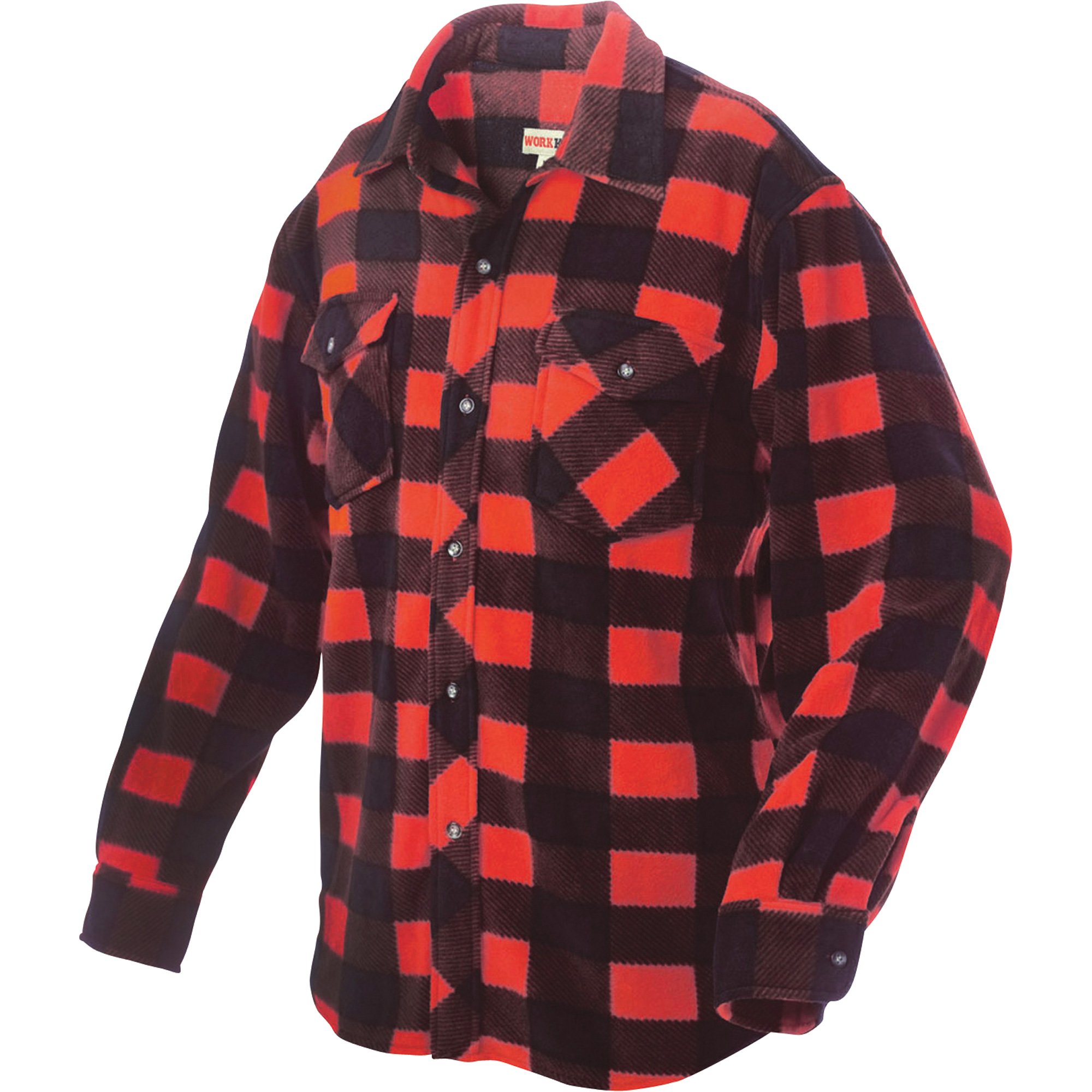 Work King Plaid Fleece Shirt — Red Plaid, Large, Model# 196411REDL ...