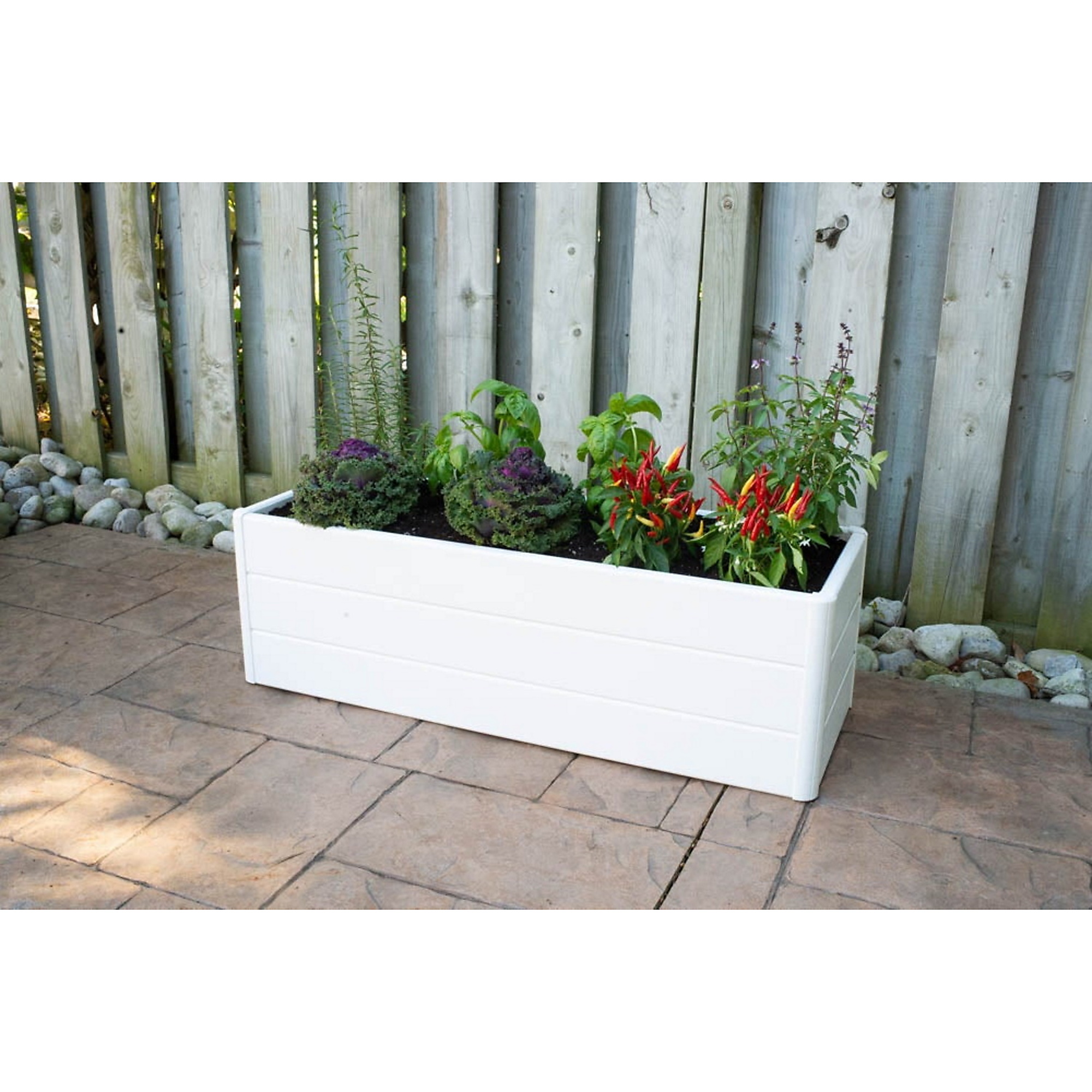 NuVue, Terrace Garden Box 36.5in.L x 13in.W x 11.5in.H White, Container ...