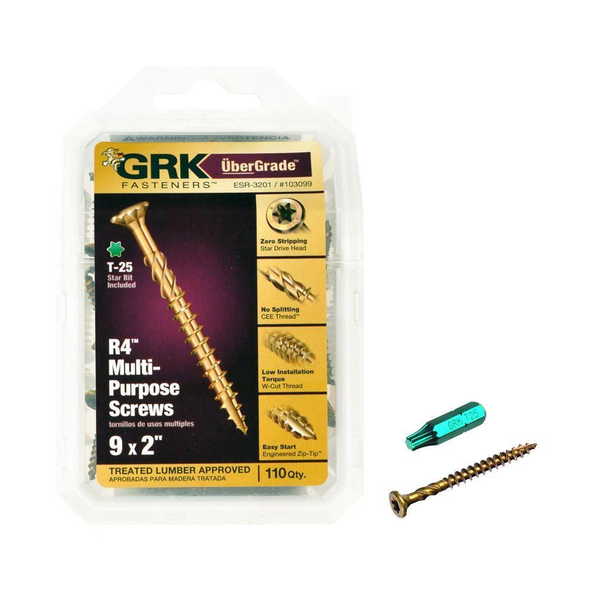 GRK Fasteners, GRK Screw #9x2 R4 Screw 110pk, Model# 103099 | Northern Tool