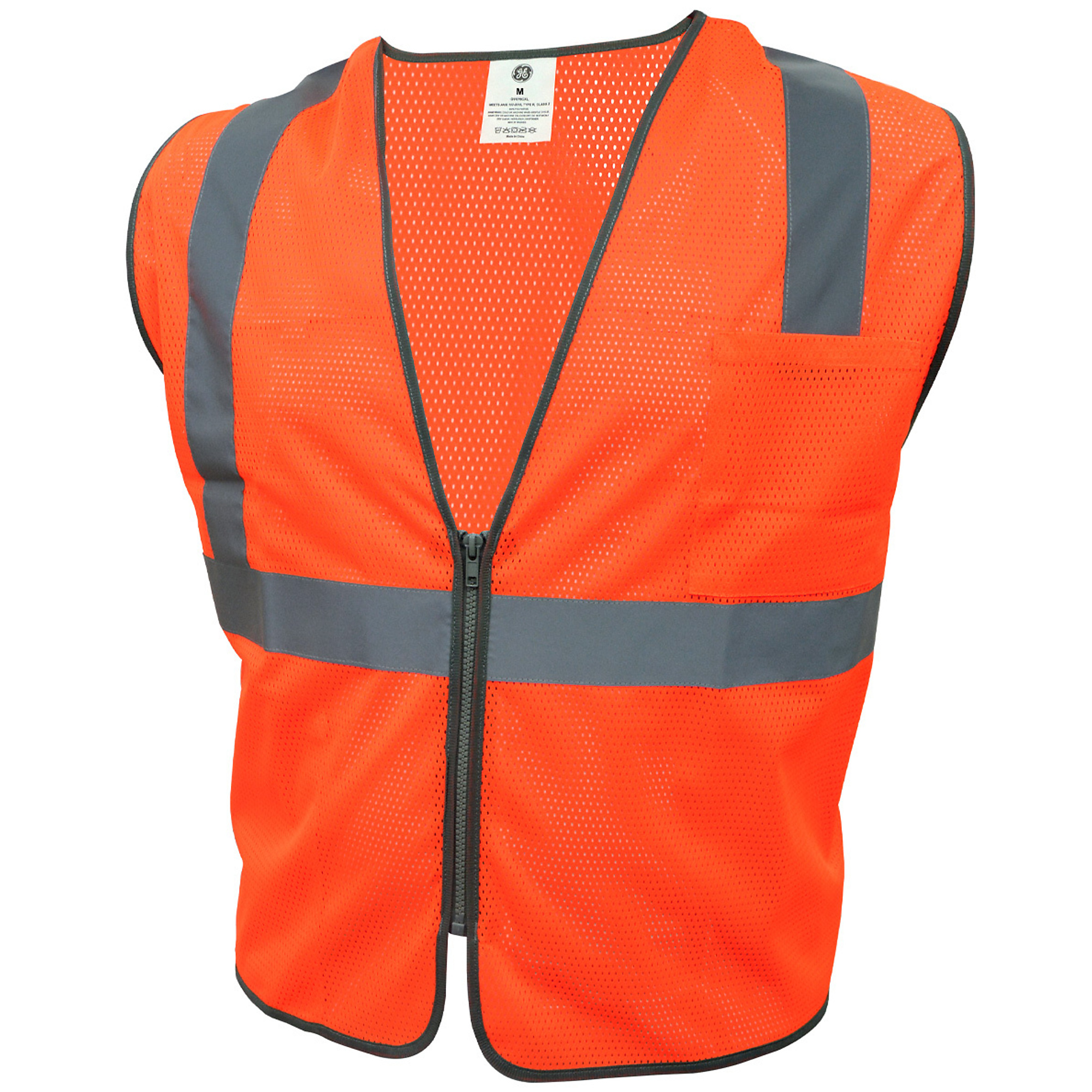General Electric, Safety Vest - 2 Pocket Orange M, Breathable Mesh ...