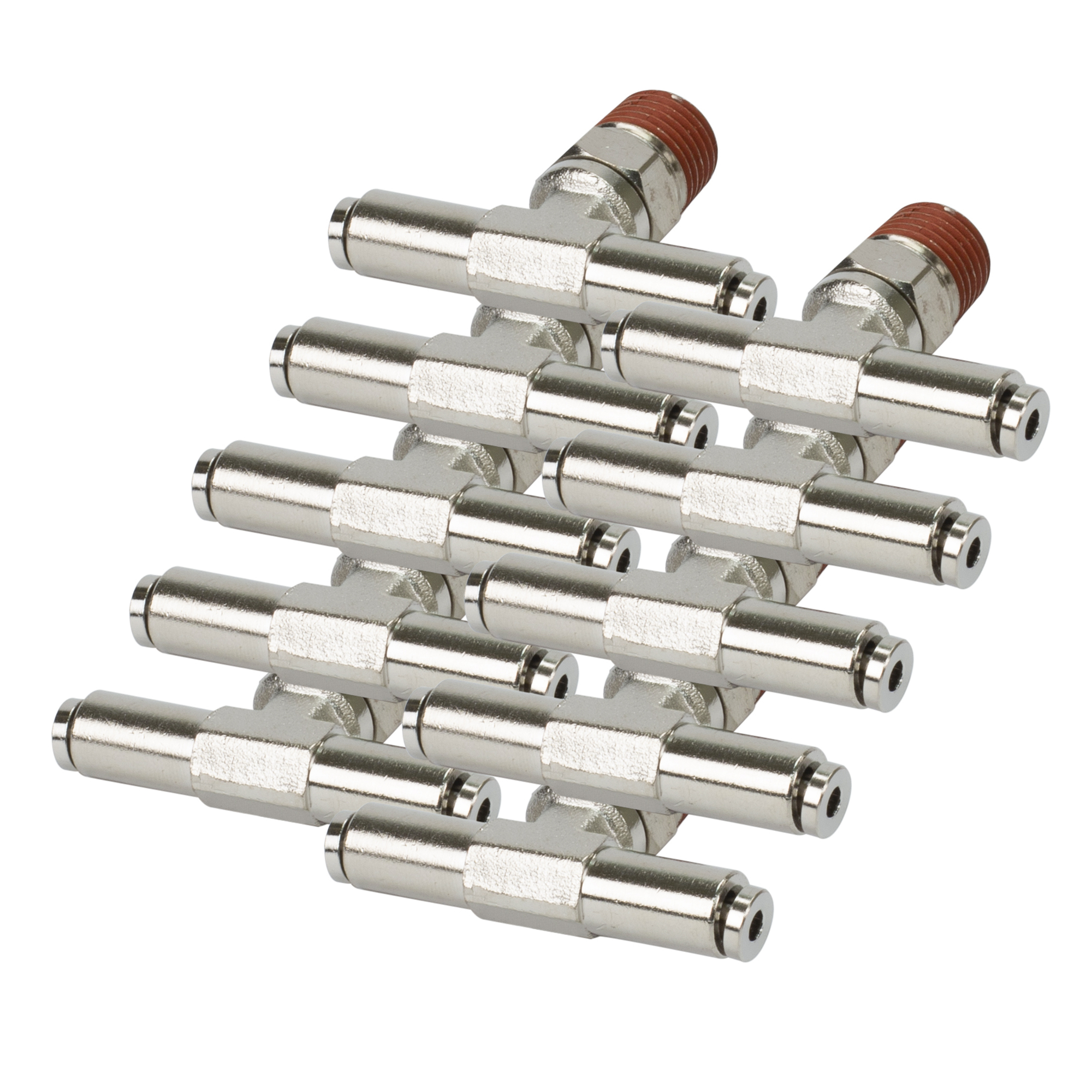 Viair Swivel T PTC Fitting - 1/4in. NPT, Nickel-Plated Brass, DOT ...