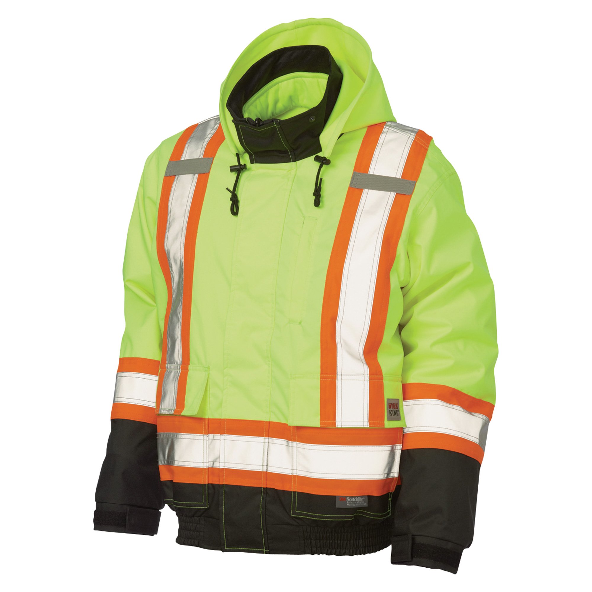 Work King 3-in-1 High-Visibility Bomber Jacket — Green, Small, Model ...