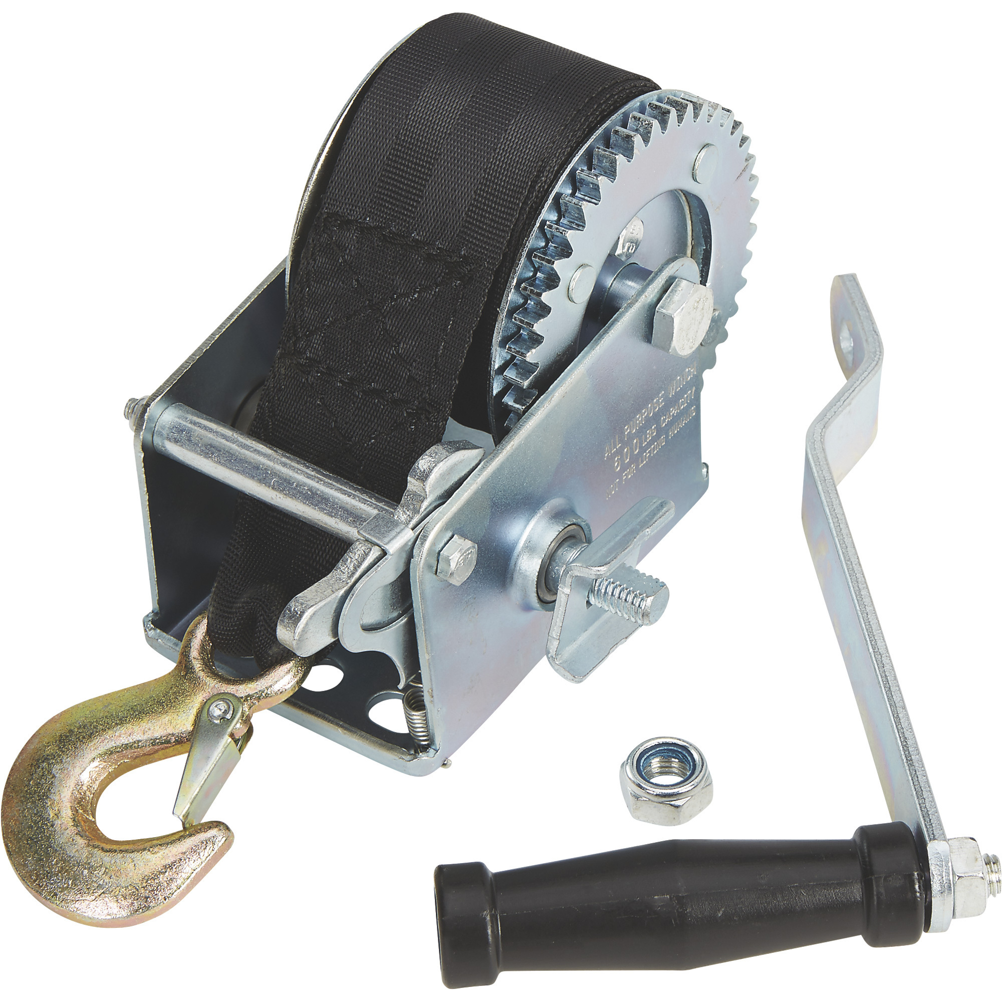Ultra-Tow Single Speed Hand Winch with Strap — 600-Lb. Load Capacity ...