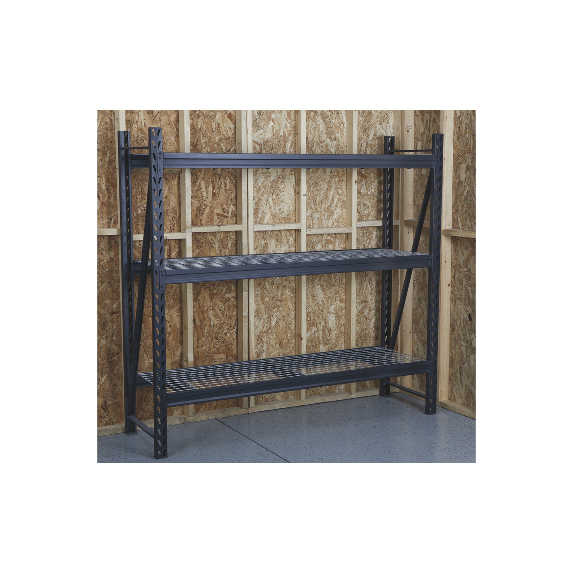 Rack USA 3-Tier Industrial Shelving Rack, 77in.W x 24in.D, Steel, Model ...