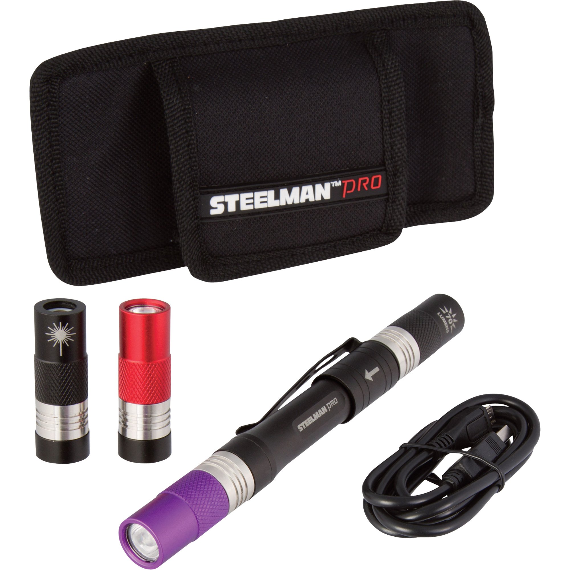 Steelman Pro Dual Head Rechargeable Pen Light Kit — Includes 3 ...