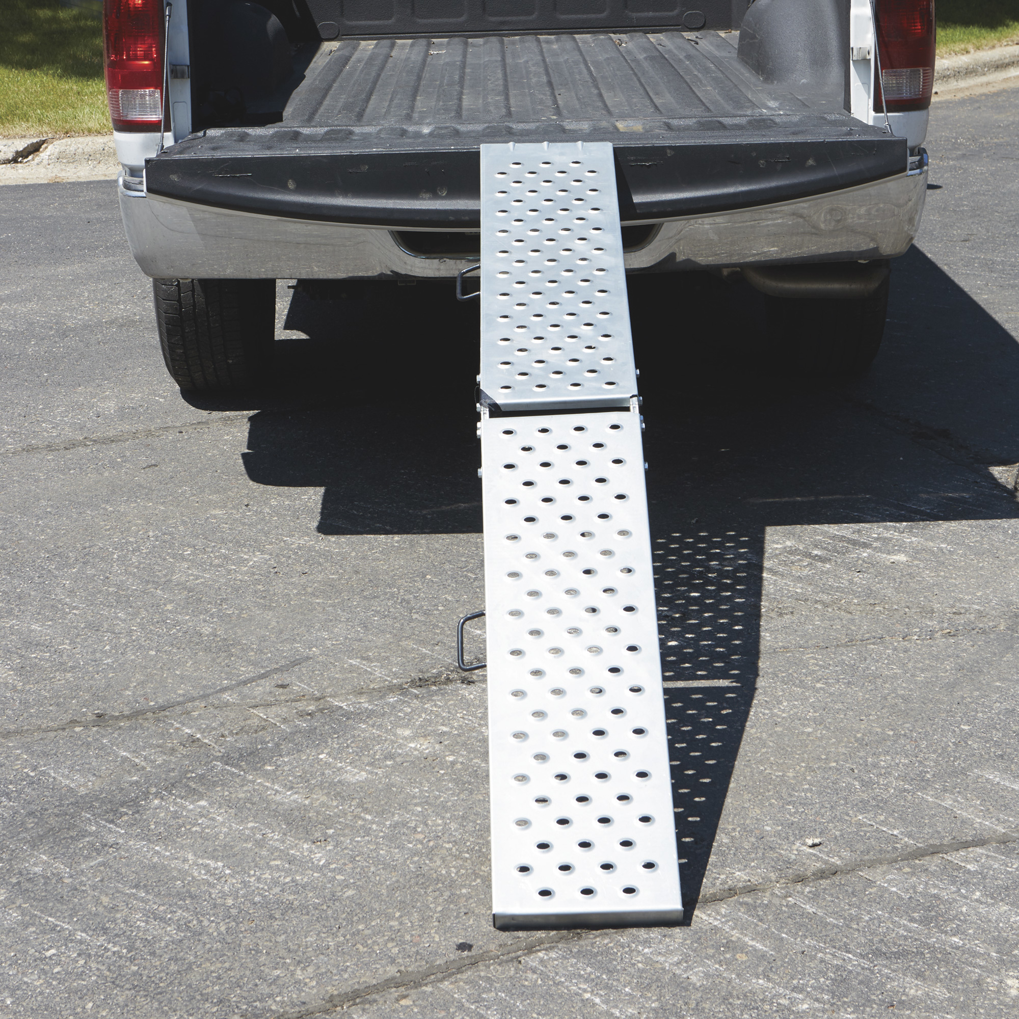Ironton Folding Galvanized Steel Loading Ramp, 700-Lb. Capacity, 80in.L ...