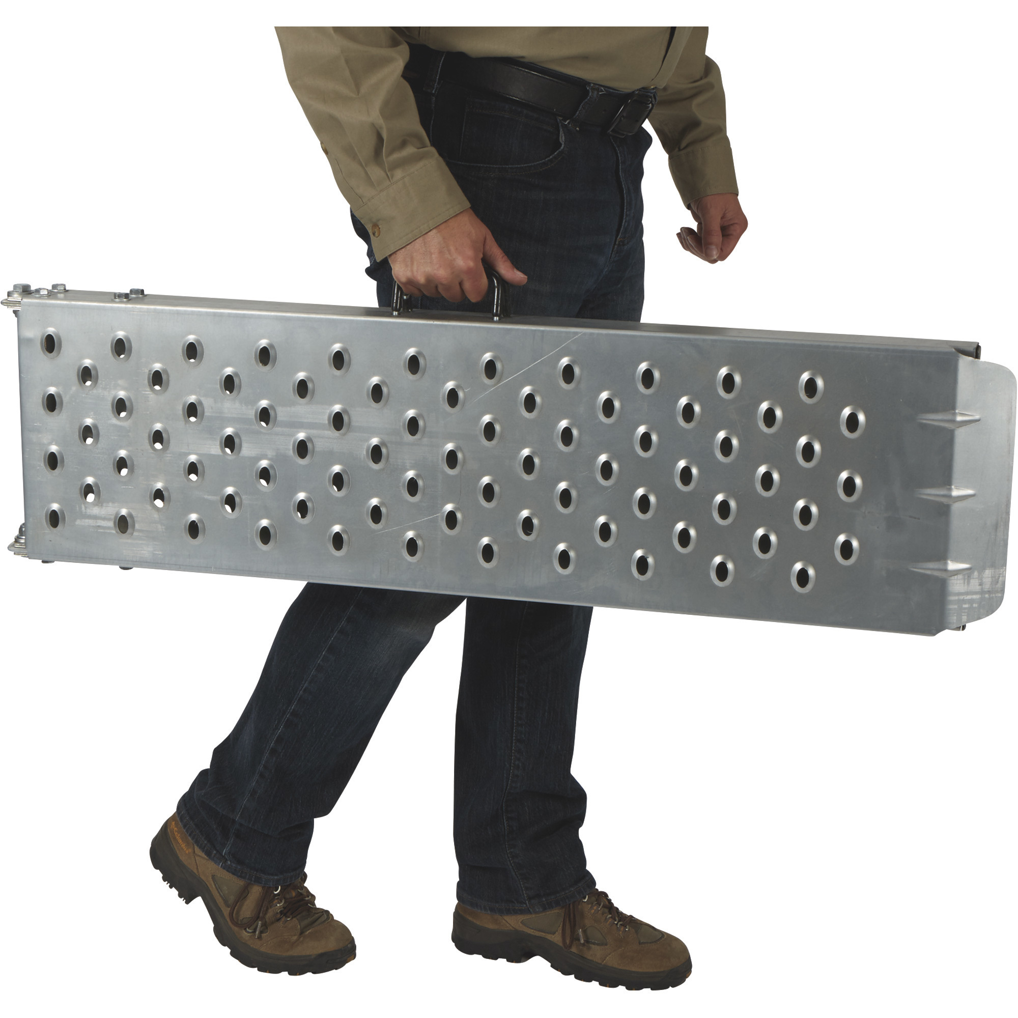 Ironton Folding Galvanized Steel Loading Ramp, 700-Lb. Capacity, 80in.L ...
