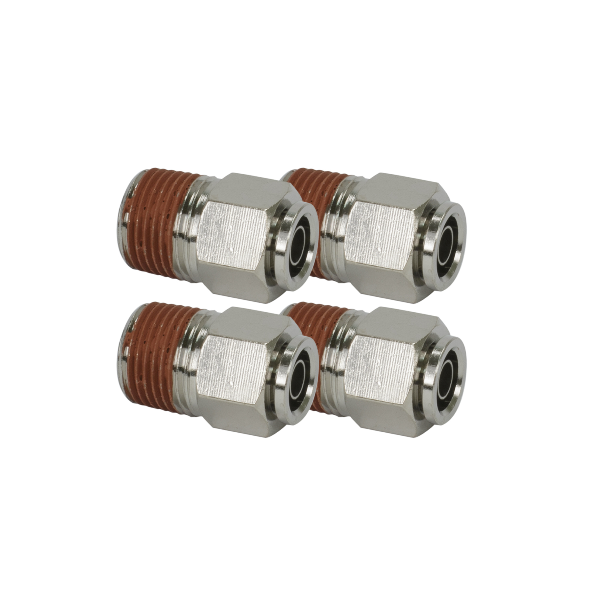 Viair Airline Straight PTC Fitting - 3/8in. NPT, Nickel-Plated Brass ...