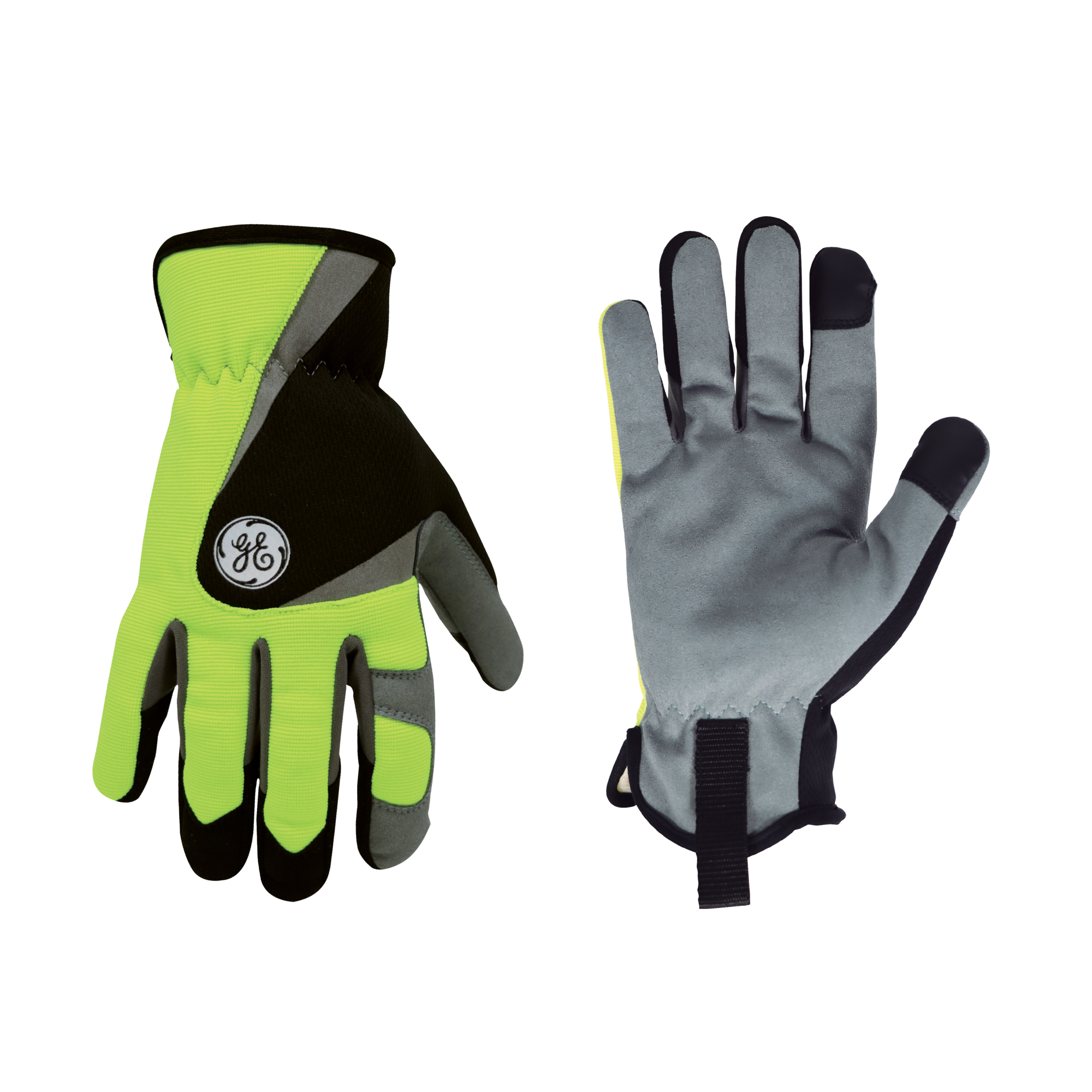 General Electric, High-Vis Mechanic's Gloves , Reflective Lines, M ...
