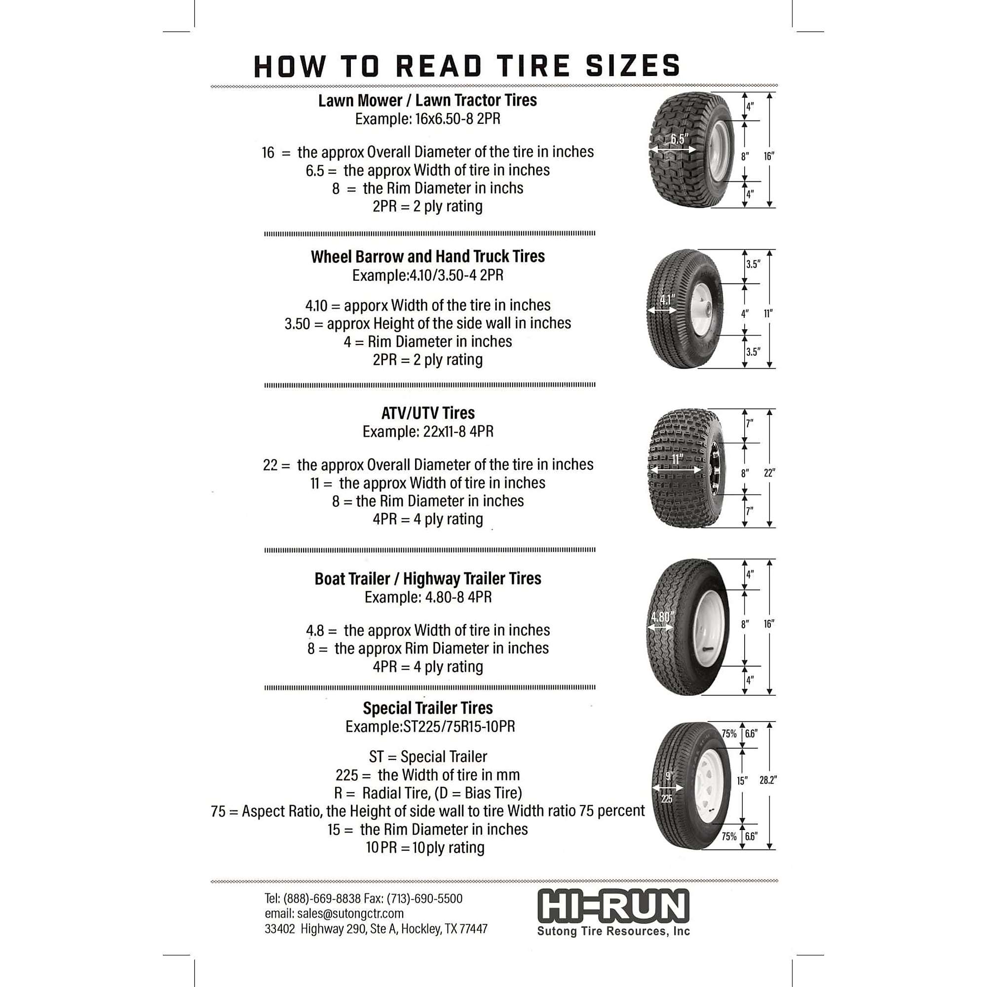 HI-RUN, Wheelbarrow Tire Assembly, Rib, 5/8in. bearings, Tire Size 4.80 ...