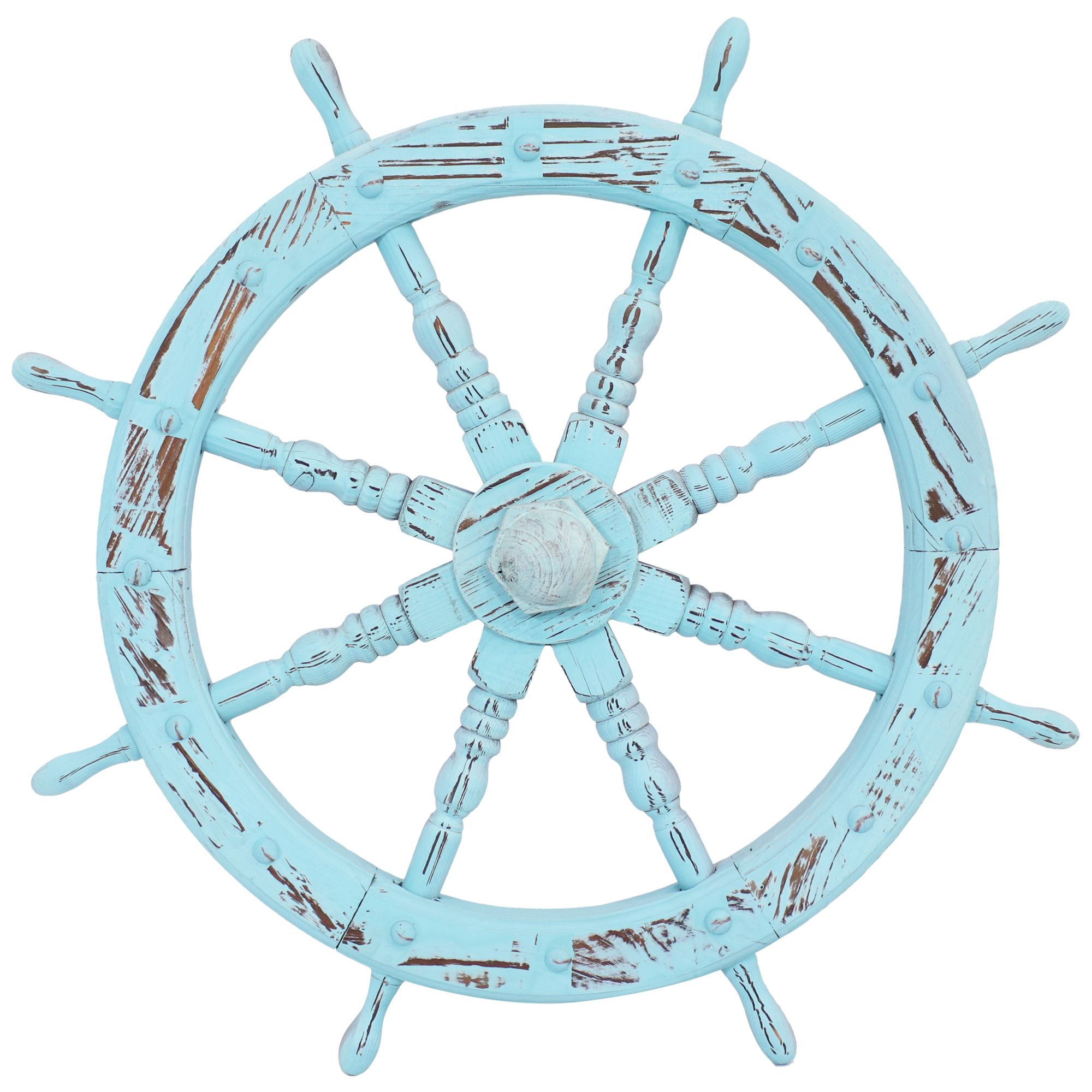 Sunnydaze Decor, Wooden Sea Captain's Helm - Blue, Model# DSL-930 ...