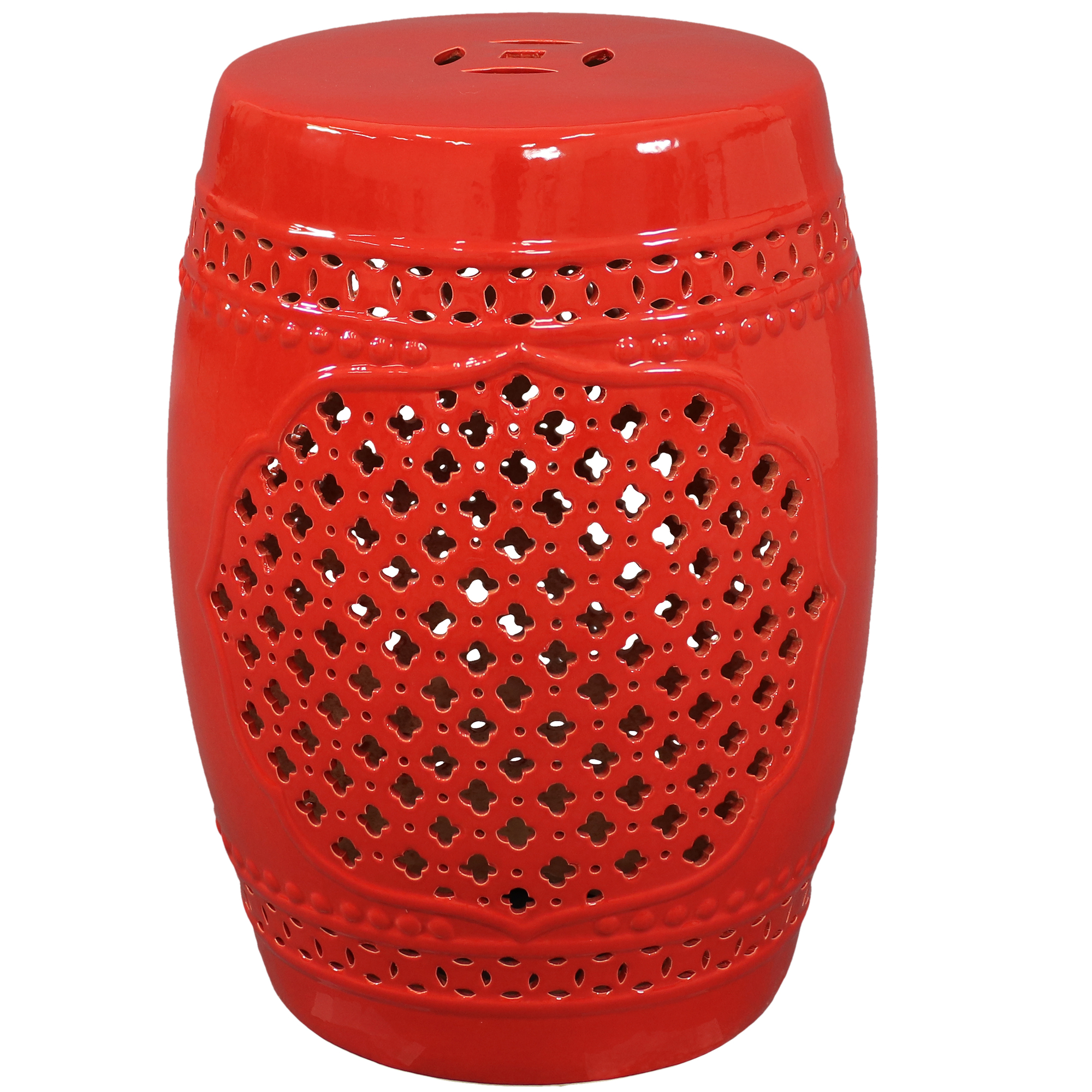 Sunnydaze Decor, Marrakesh Ceramic Garden Stool - Red, Primary Color ...