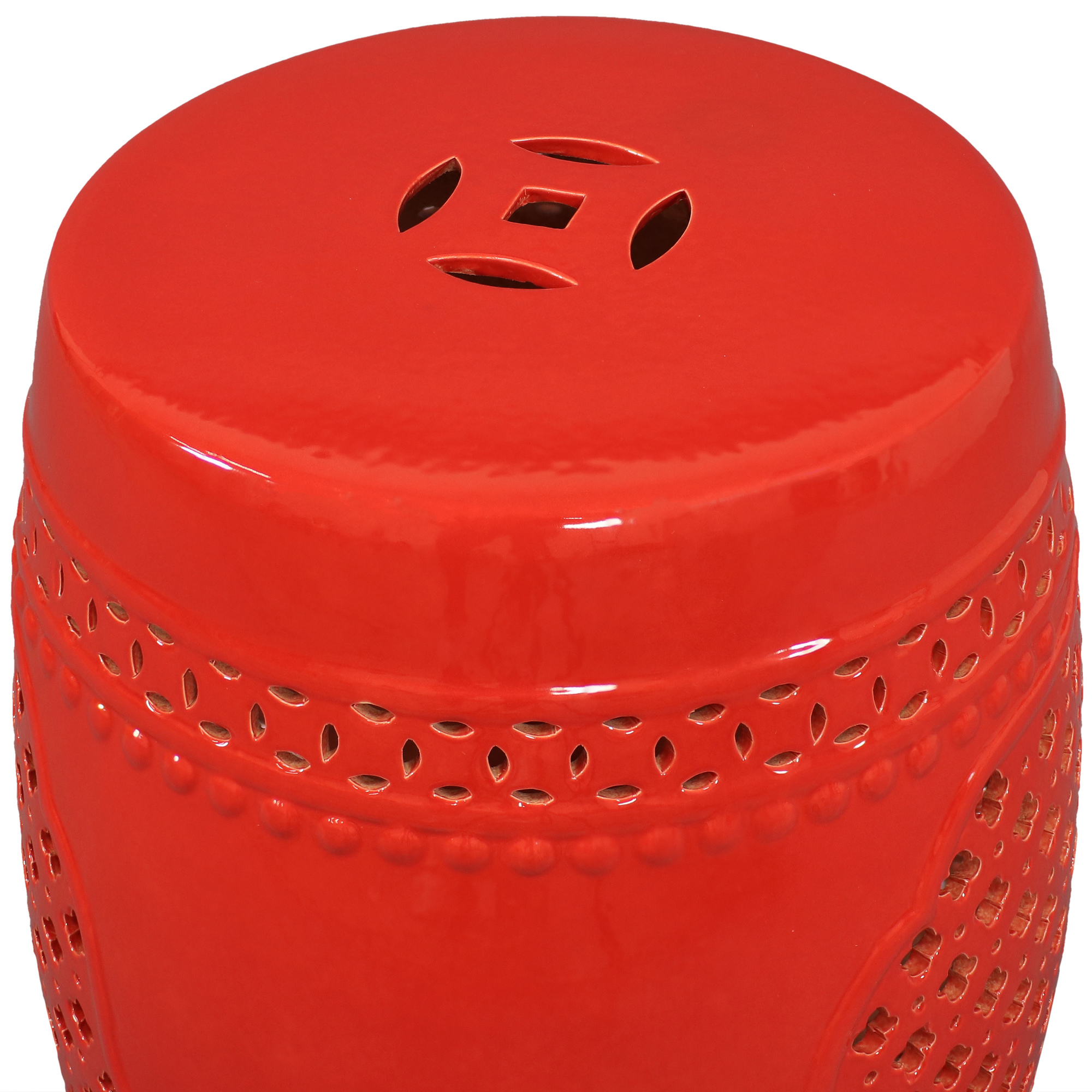 Sunnydaze Decor, Marrakesh Ceramic Garden Stool - Red, Primary Color ...