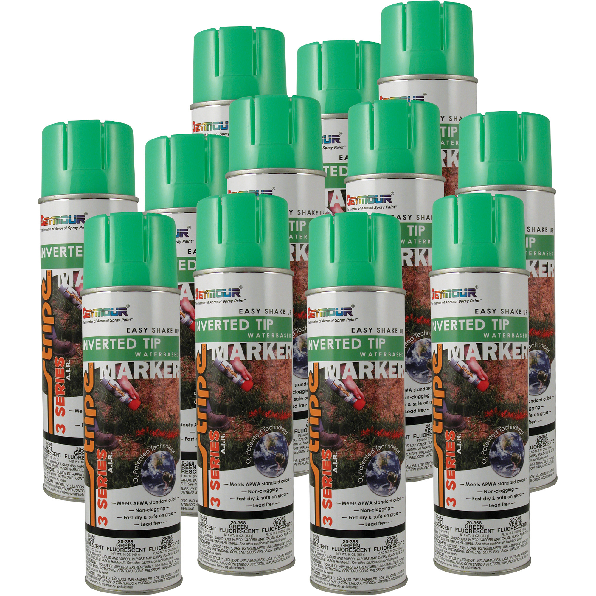 Seymour Stripe 3 Series Inverted Tip Marker Paint, Fluorescent Green ...