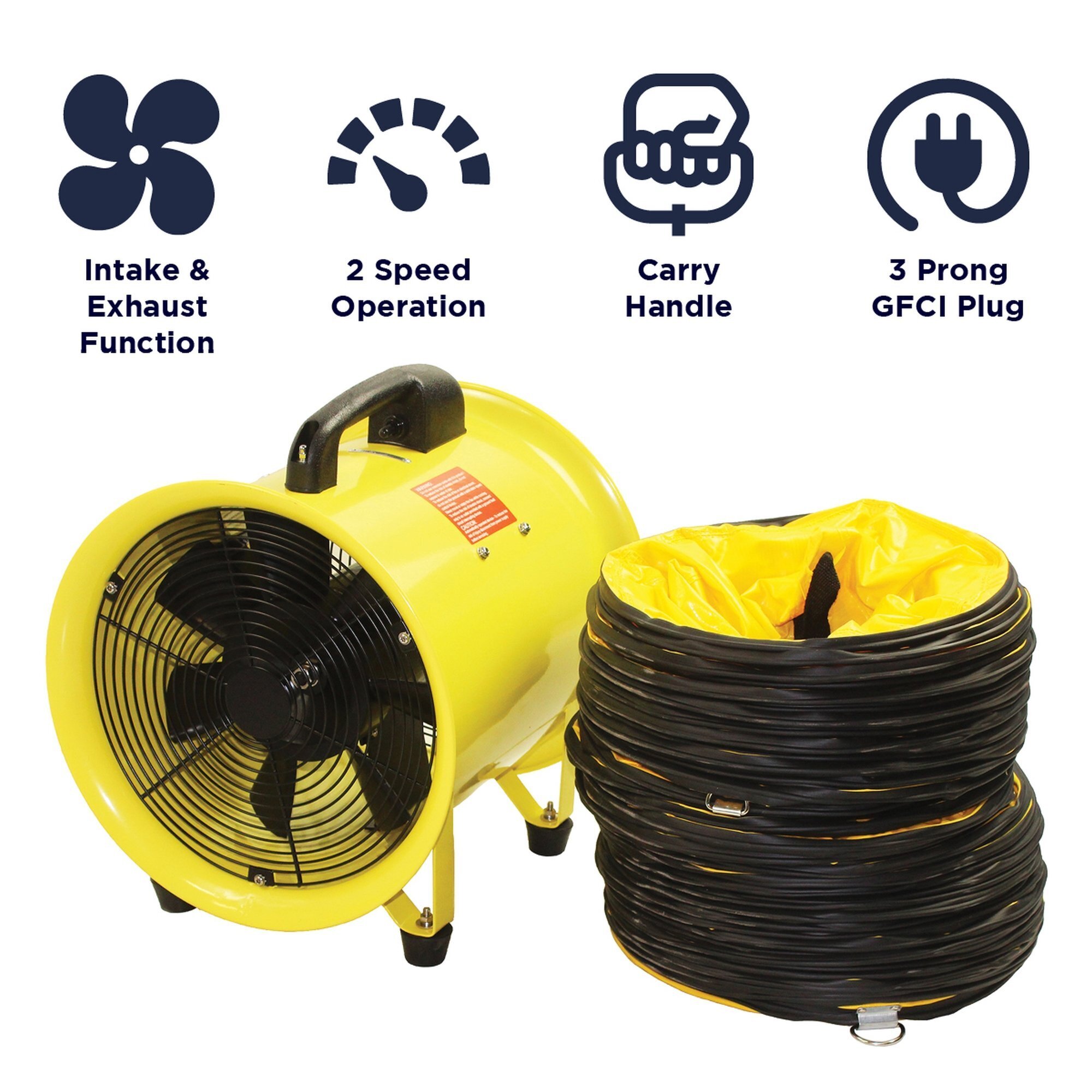 Maxx Air, 12in. Axial Confined Space Ventilator with Hose, Air Delivery ...