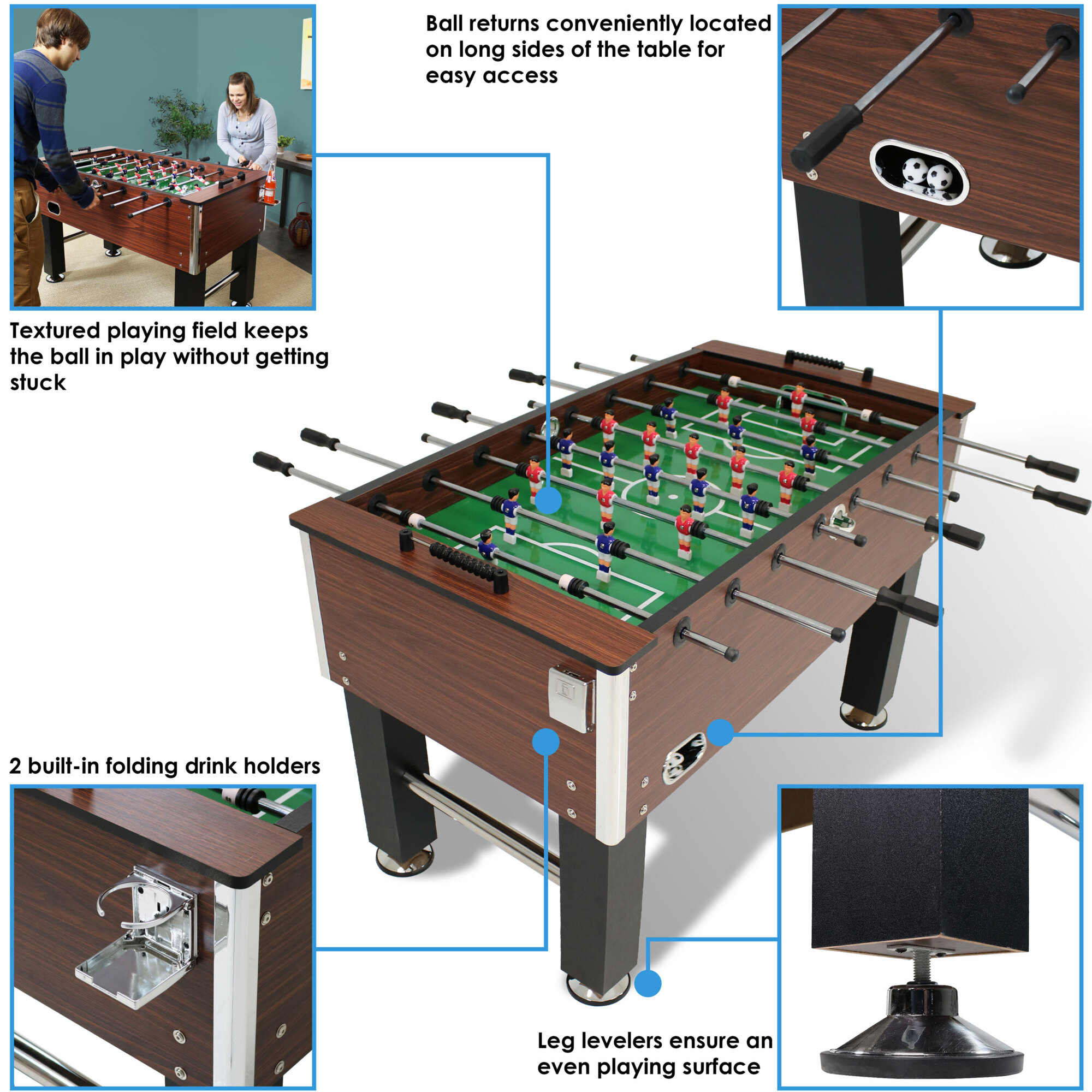 Sunnydaze Decor, Faux Wood Foosball Table - 5ft., Model# EG-701 ...