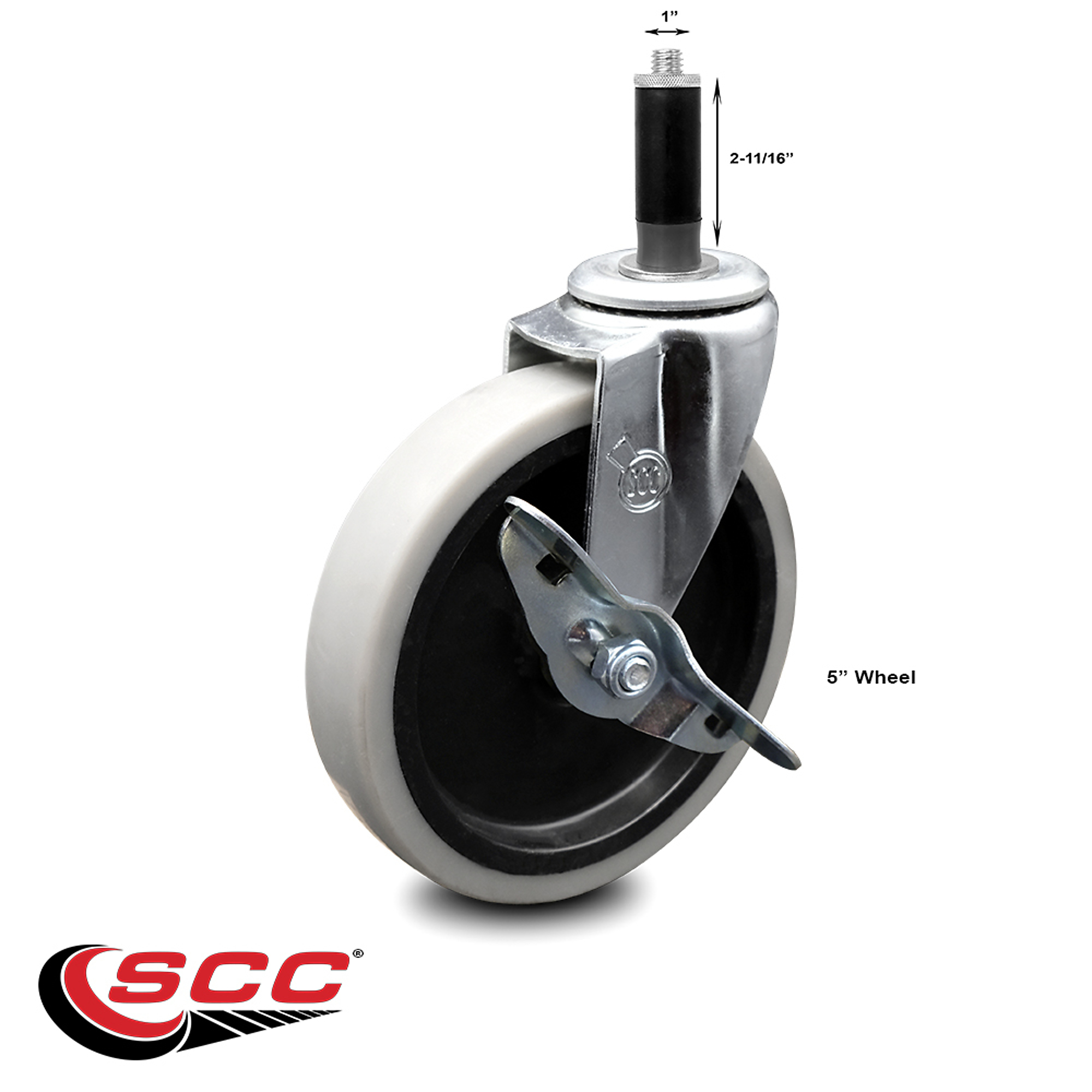 Service Caster, 5in. Stem Caster, Wheel Diameter 5 in, Caster Type ...