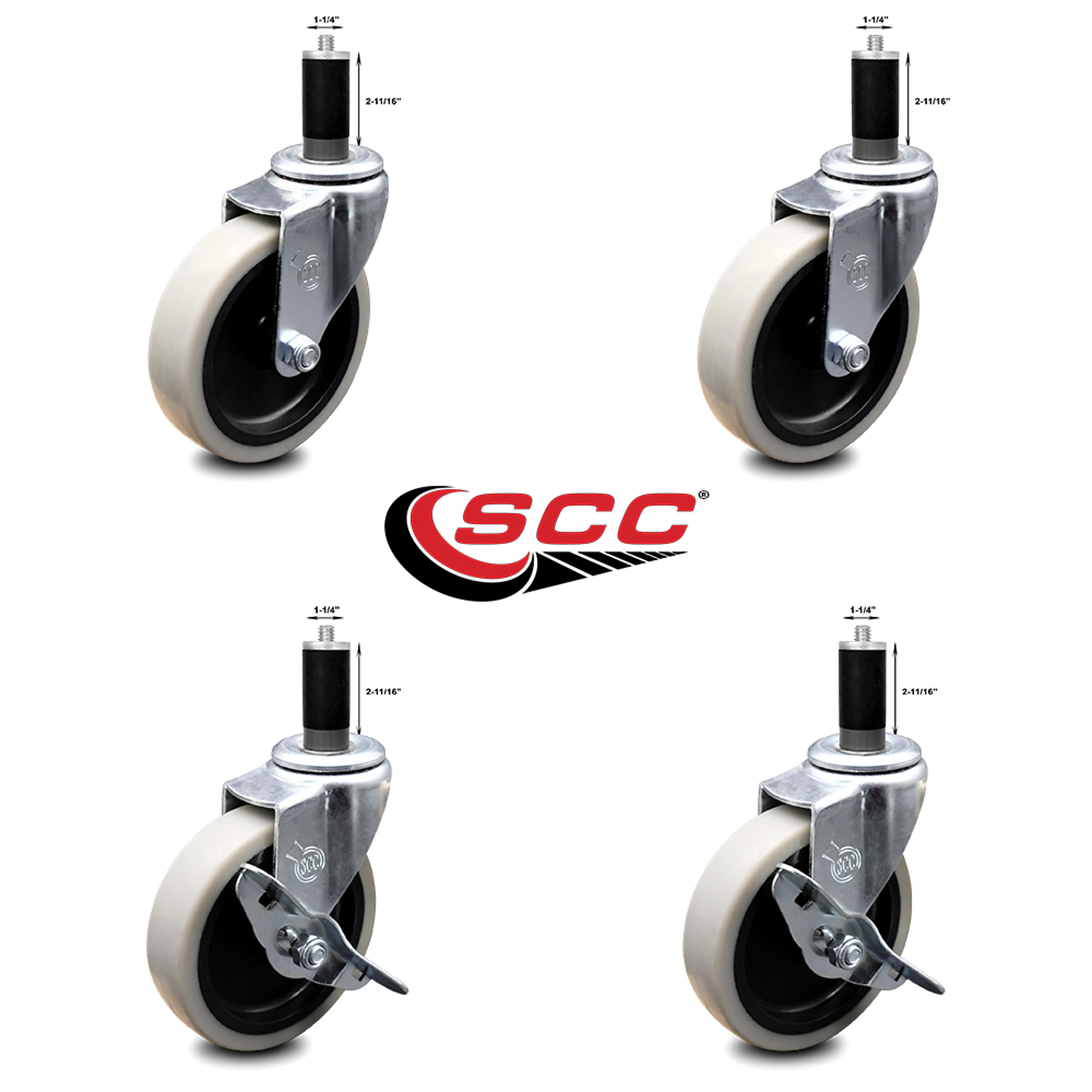 Service Caster 4in Stem Casters Wheel Diameter 4 In Caster Type Swivel Package Qty 4