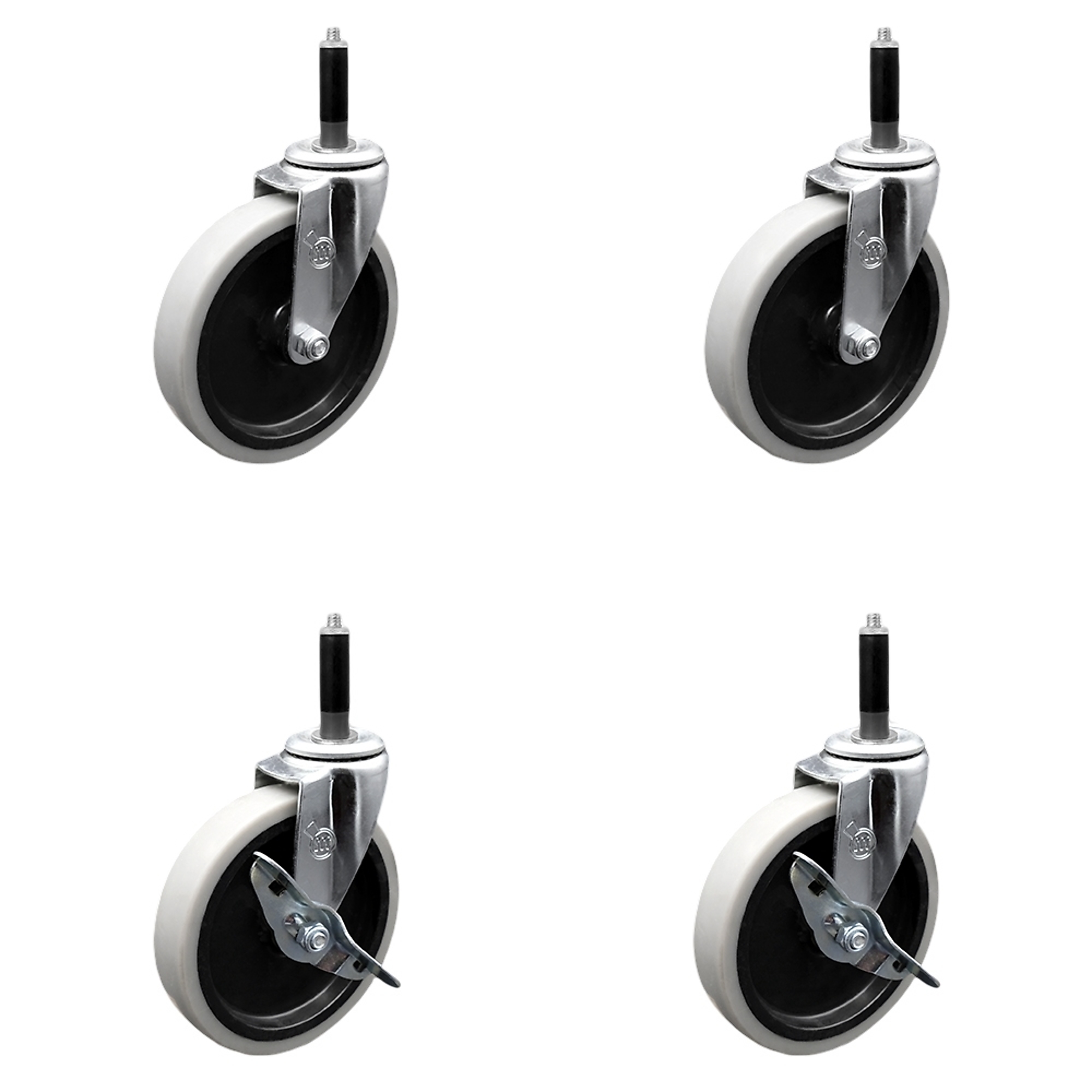 Service Caster, 5in. Stem Casters, Wheel Diameter 5 in, Caster Type ...