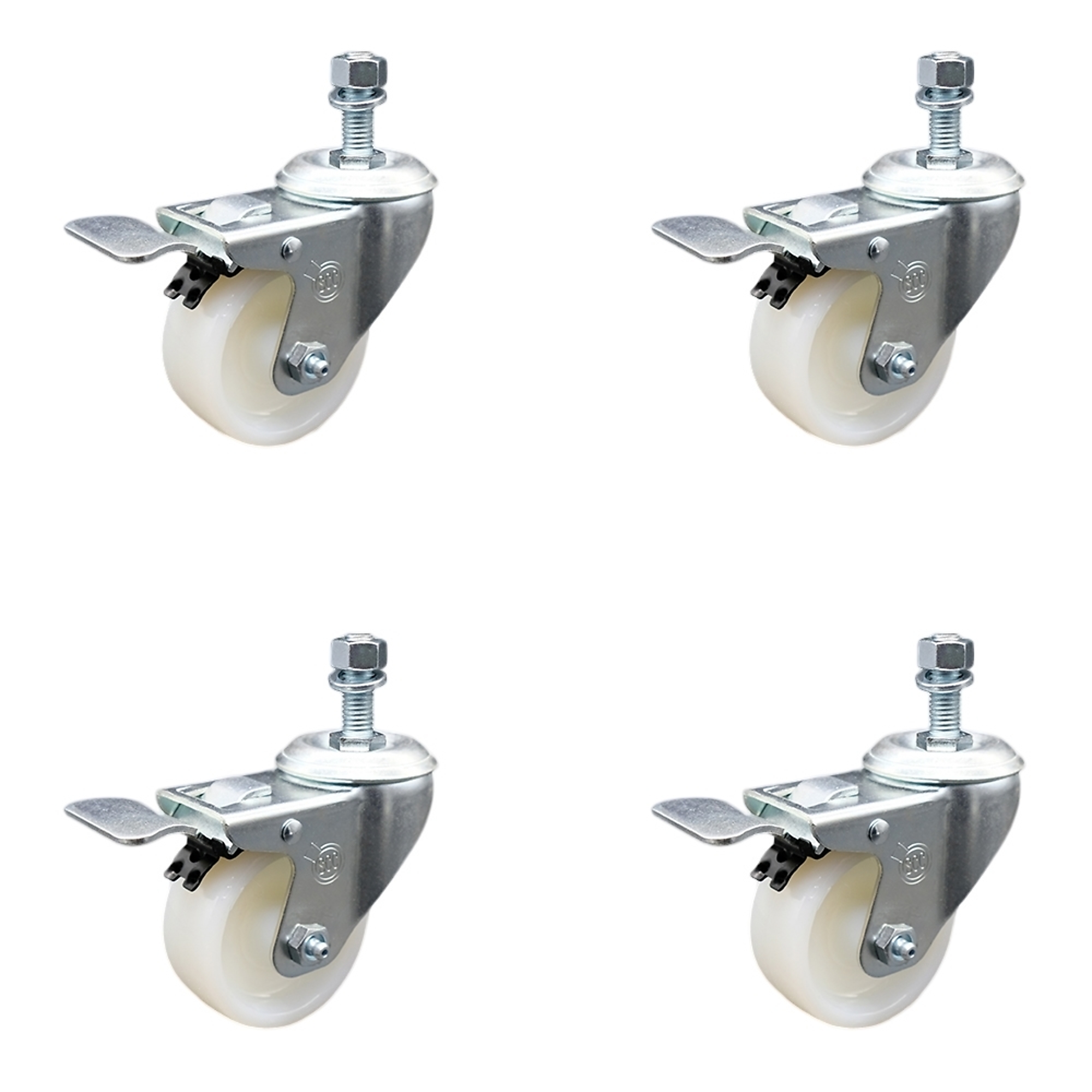 Service Caster, 3in. x 1 1/4in. Stem Casters, Wheel Diameter 3 in ...