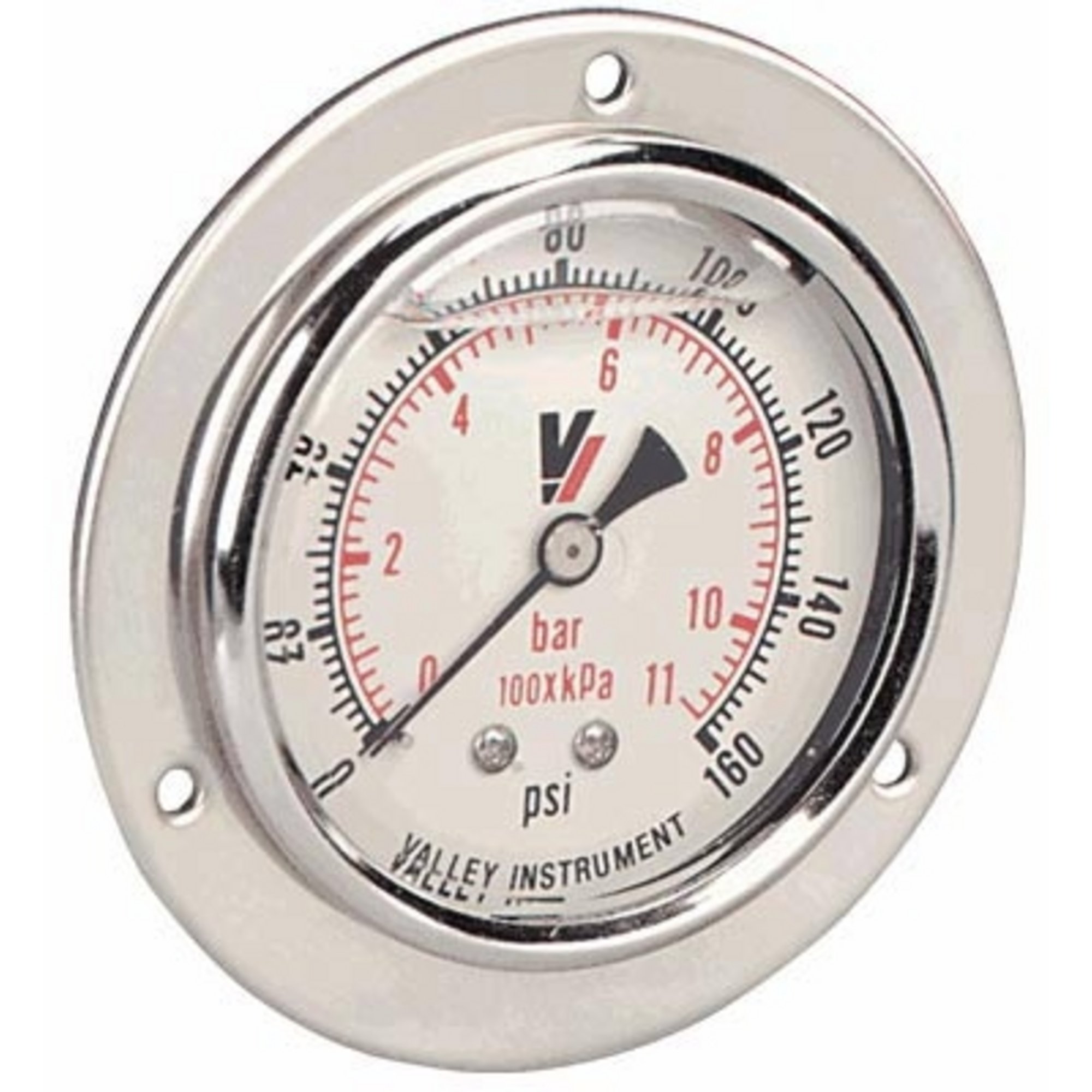 Valley Instrument Grade A Back Mount 1 1/2in. Glycerin Filled Gauge — 0 ...