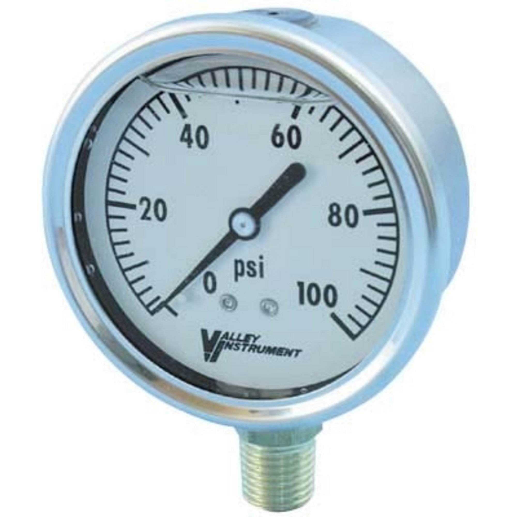 Valley Instrument 2 1/2in. Stainless Steel Bottom-Mount Gauge — 0-160 ...