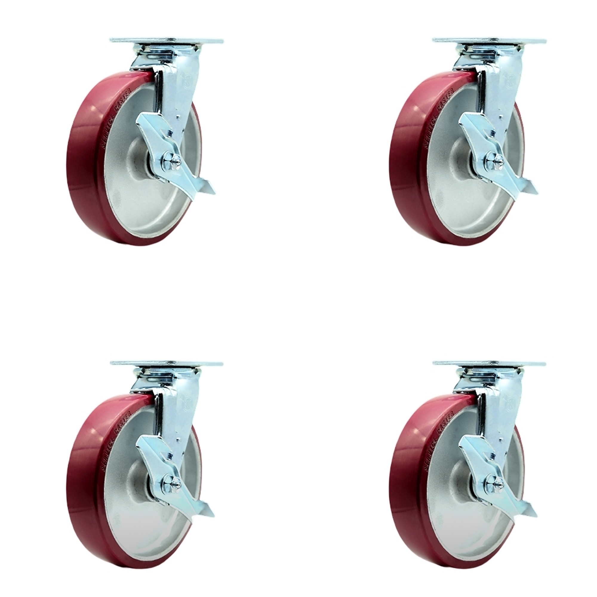 Service Caster, 8in. x 2in. Plate Casters, Wheel Diameter 8 in, Caster ...