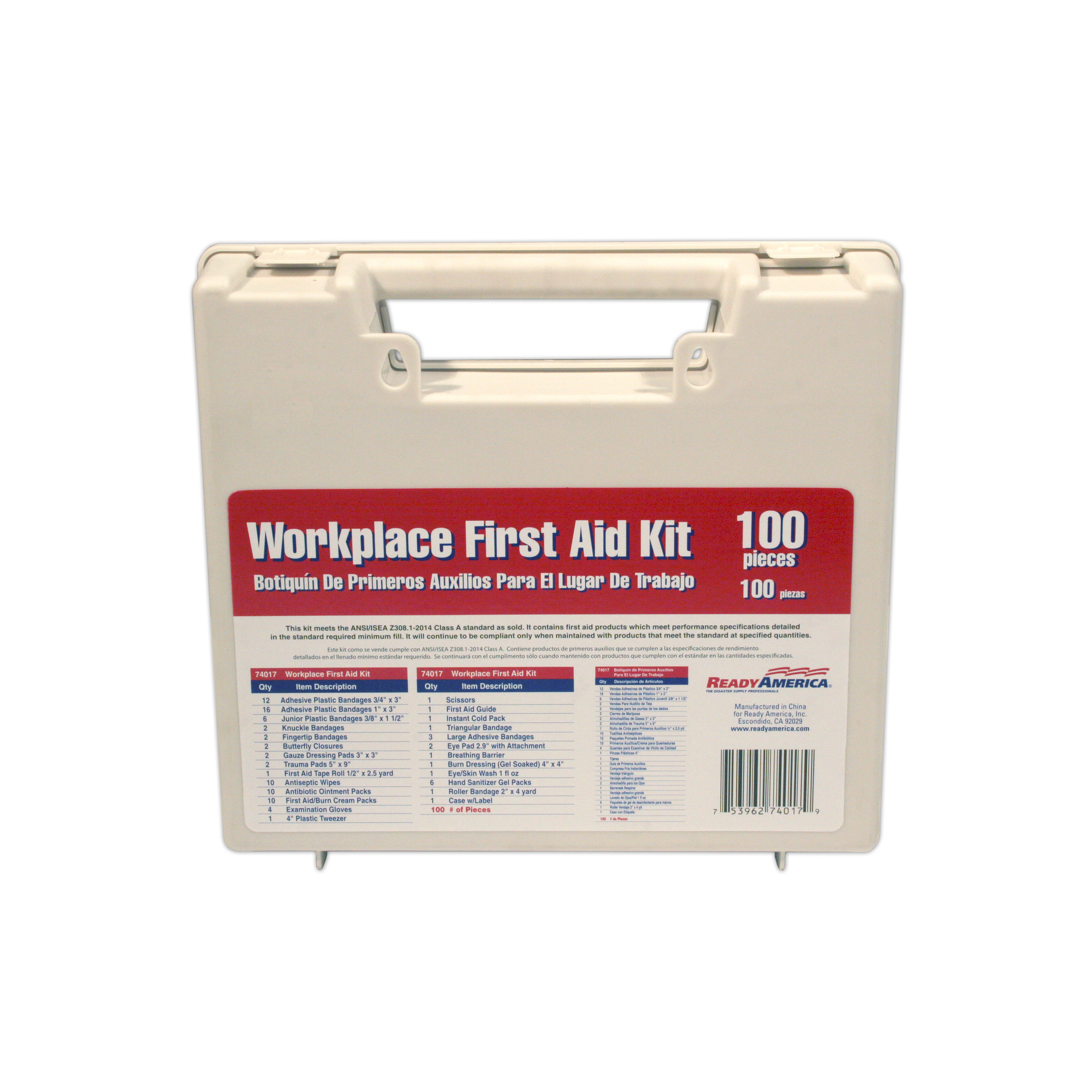 Ready America, Workplace First Aid Kit, 100 Piece (2 pack), Items Per ...
