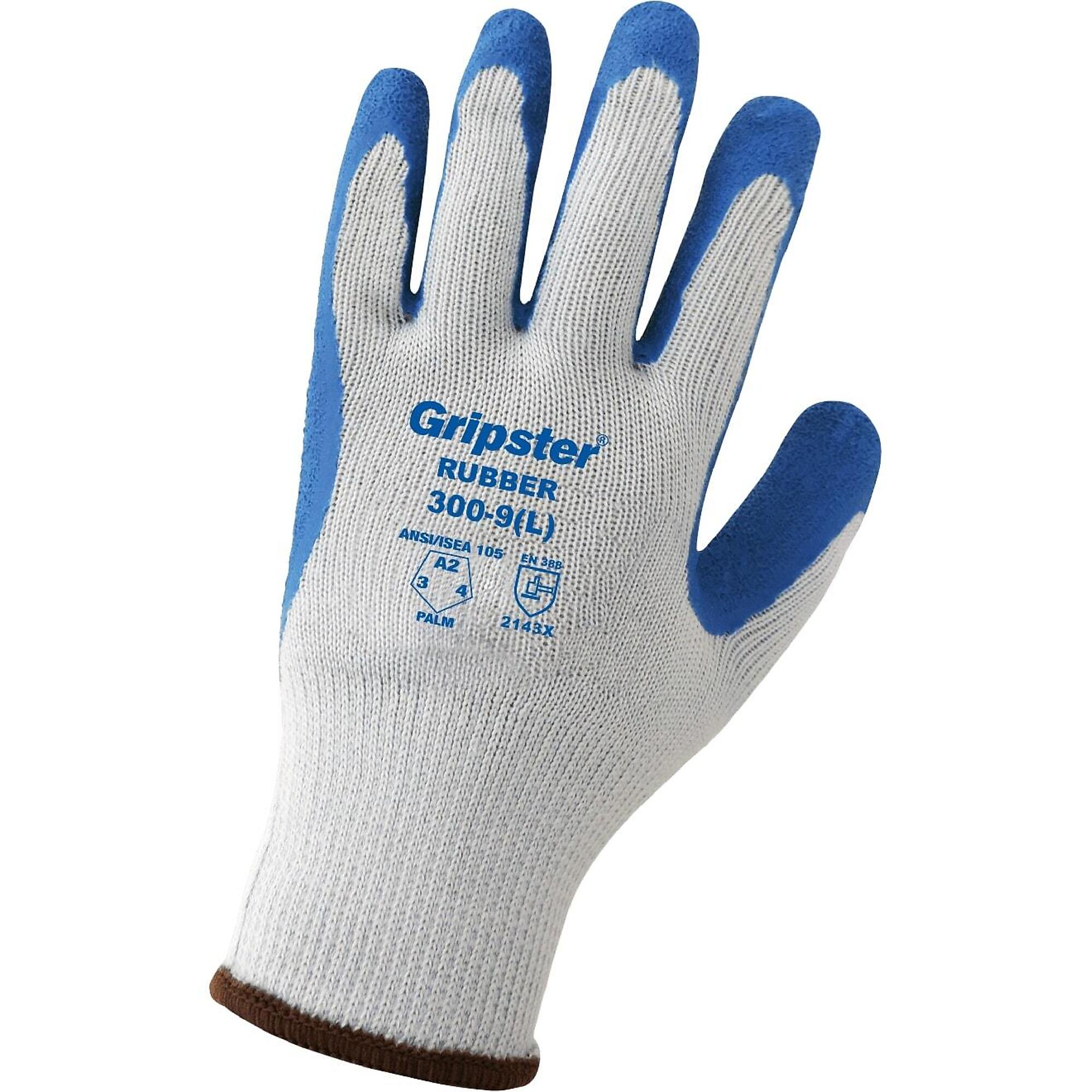 Global Glove Gripster®, Gripster Gray Rubber Palm Coated Gloves - 12 ...