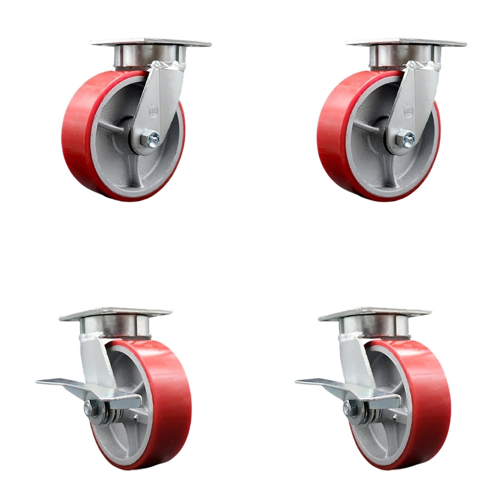 Service Caster, 6in. x 2in. Plate Casters, Wheel Diameter 6 in, Caster ...