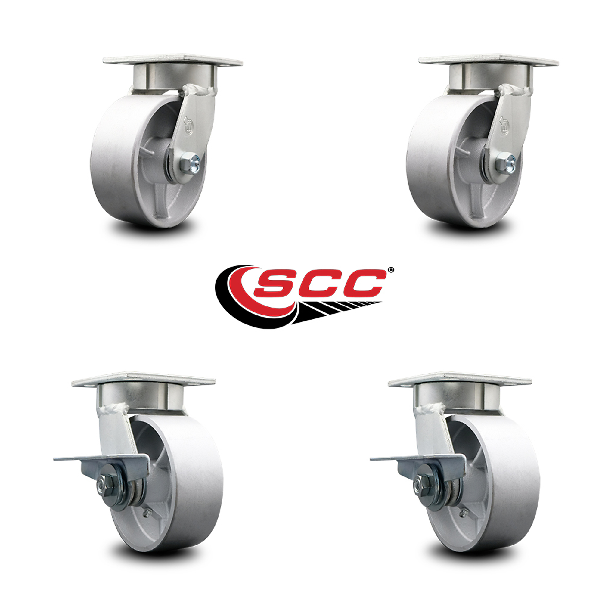 Service Caster, 5in. x 2in. Plate Casters, Wheel Diameter 5 in, Caster ...