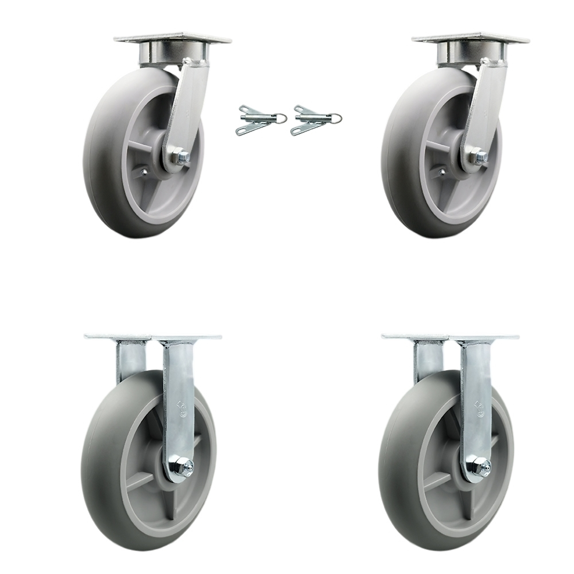 Service Caster, 8in. x 2in. Plate Casters, Wheel Diameter 8 in, Caster ...