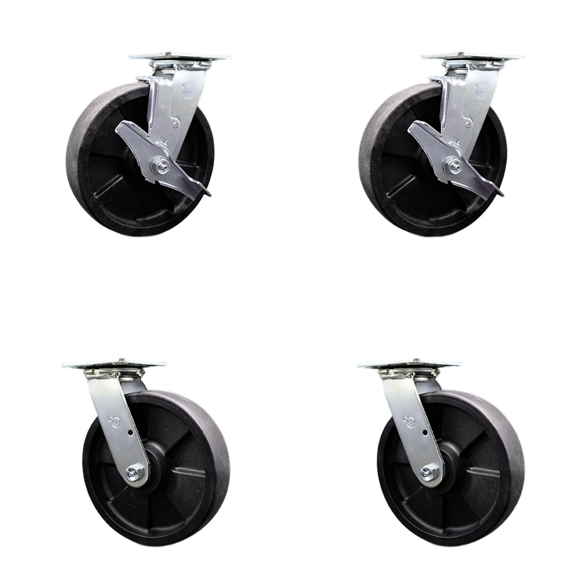 Service Caster, 8in. x 2in. Plate Casters, Wheel Diameter 8 in, Caster ...