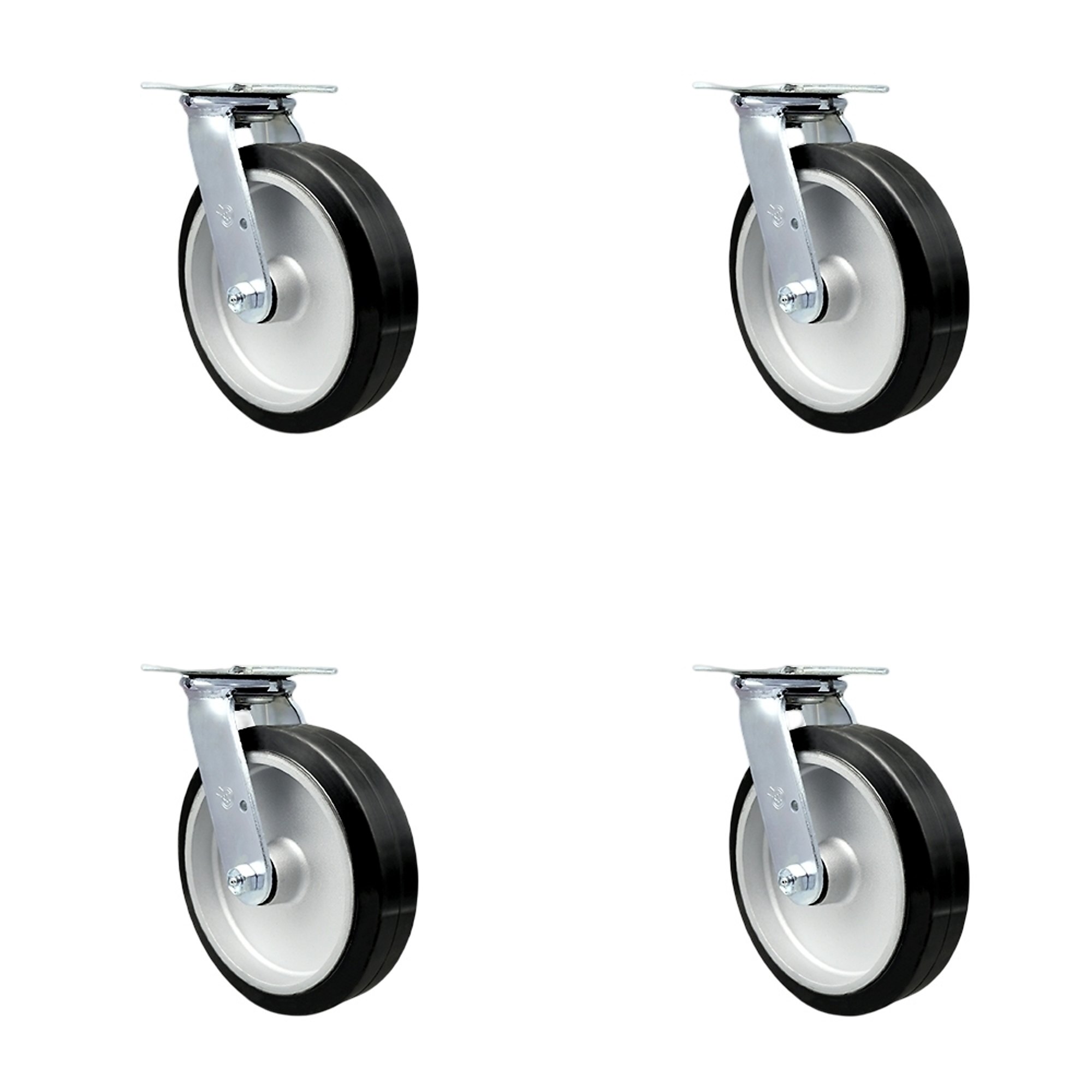 Service Caster, 8in. x 2in. Plate Casters, Wheel Diameter 8 in, Caster ...