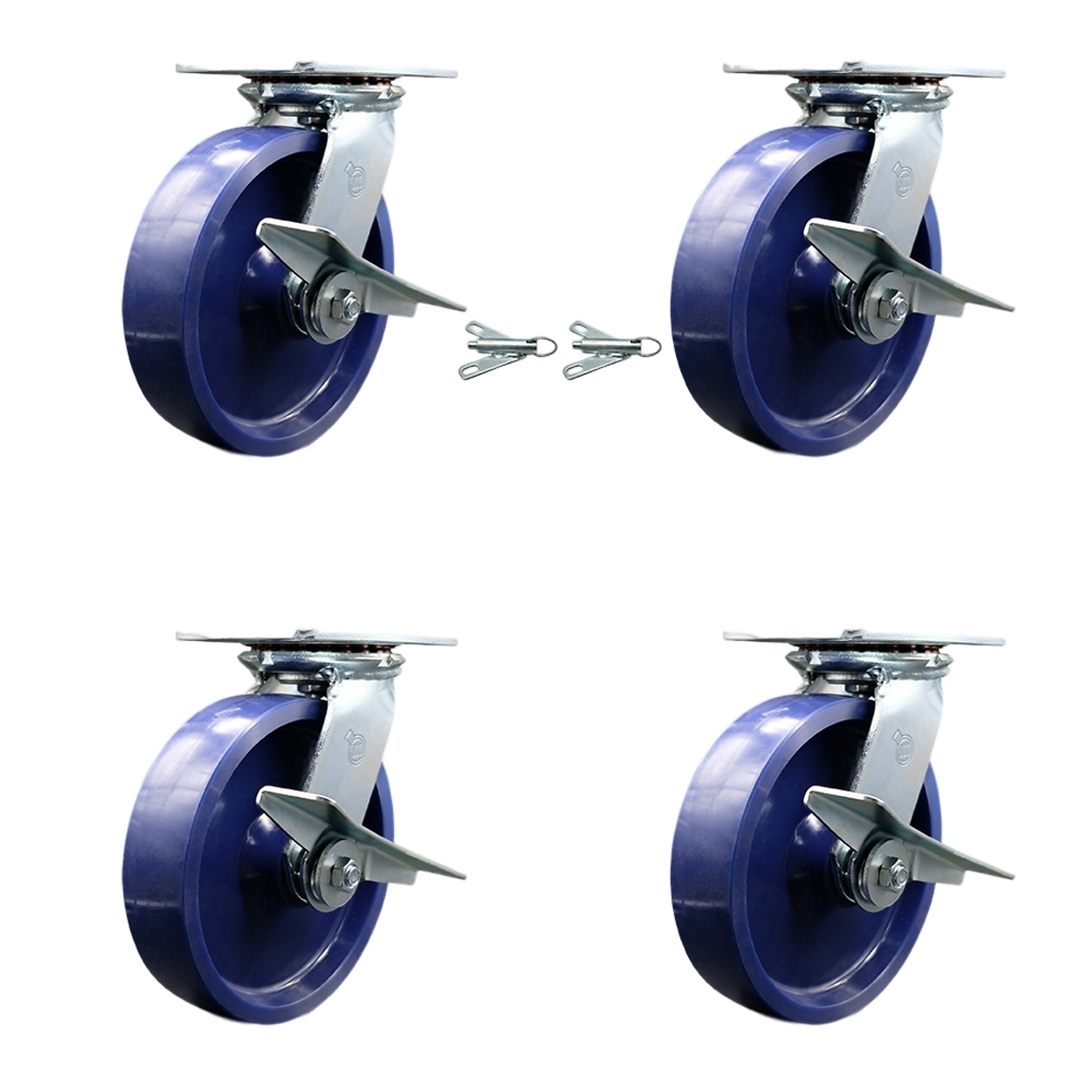 Service Caster, 8in. x 2in. Plate Casters, Wheel Diameter 8 in, Caster ...