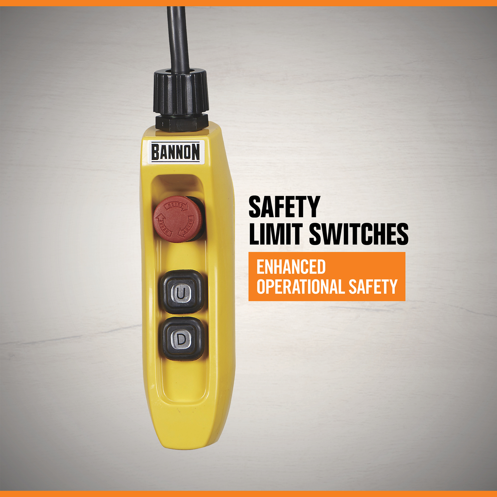 Bannon Compact Electric Cable Hoist, 500-Lb. Capacity, 95ft. Lift, 110 ...