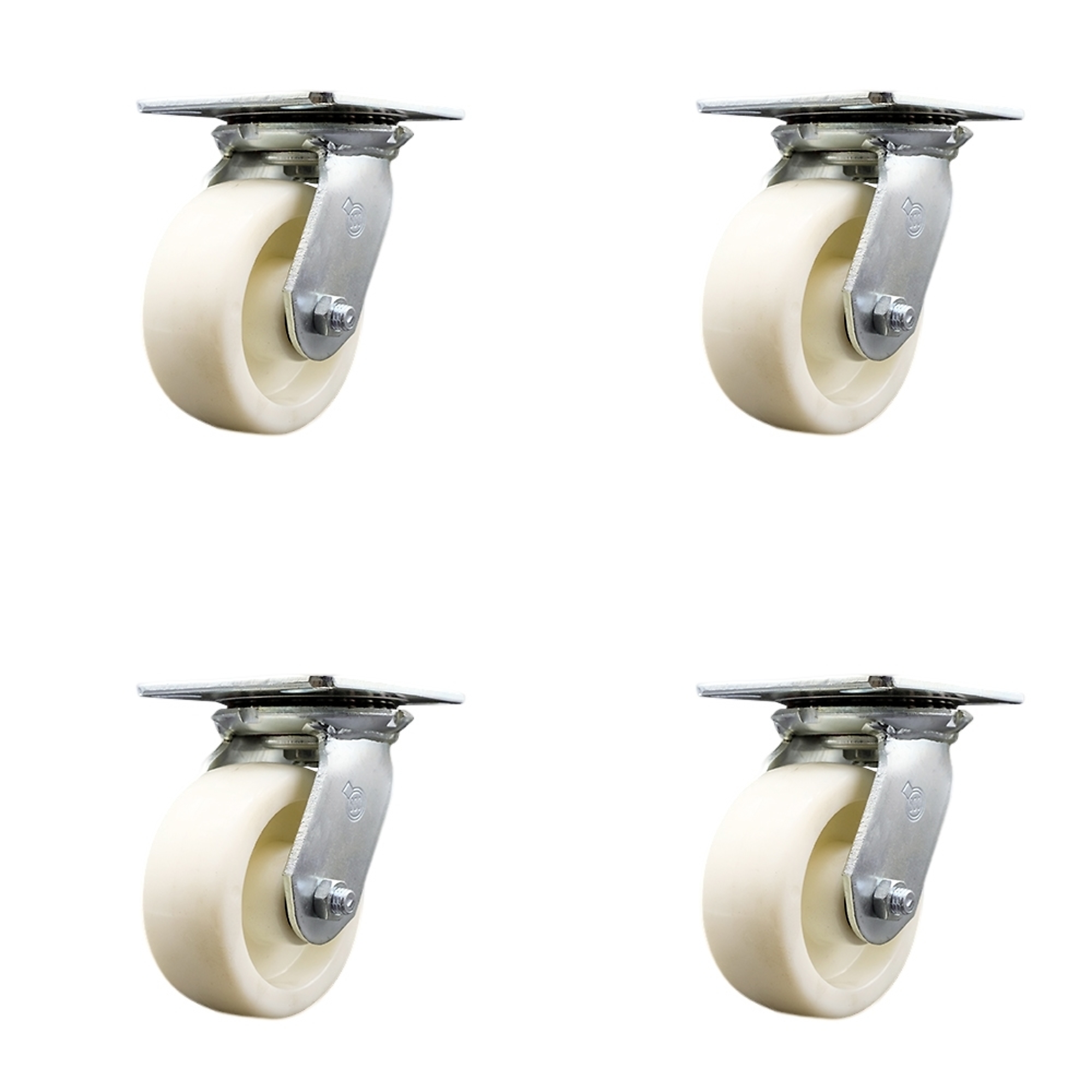 Service Caster, 5in. x 2in. Plate Casters, Wheel Diameter 5 in, Caster Type Swivel, Package (qty ...