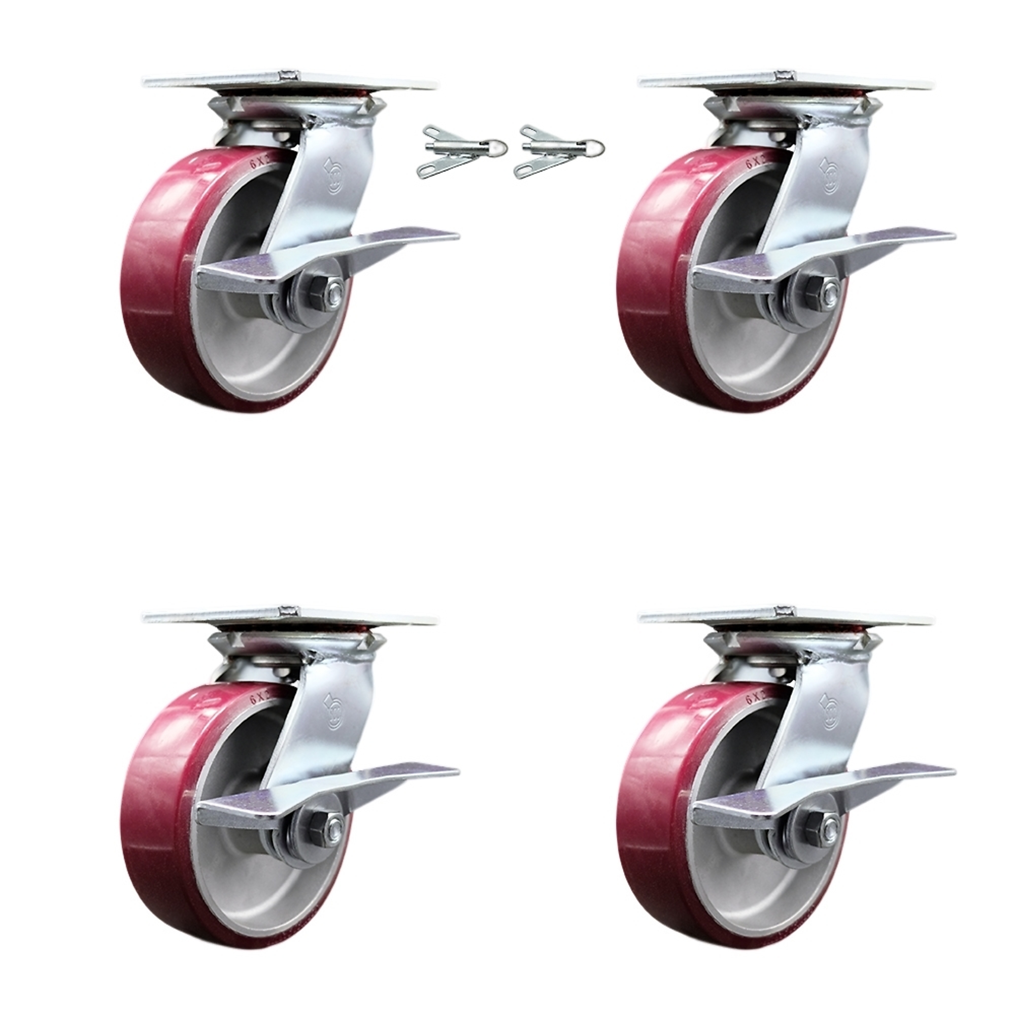 Service Caster, 6in. x 2in. Plate Casters, Wheel Diameter 6 in, Caster ...