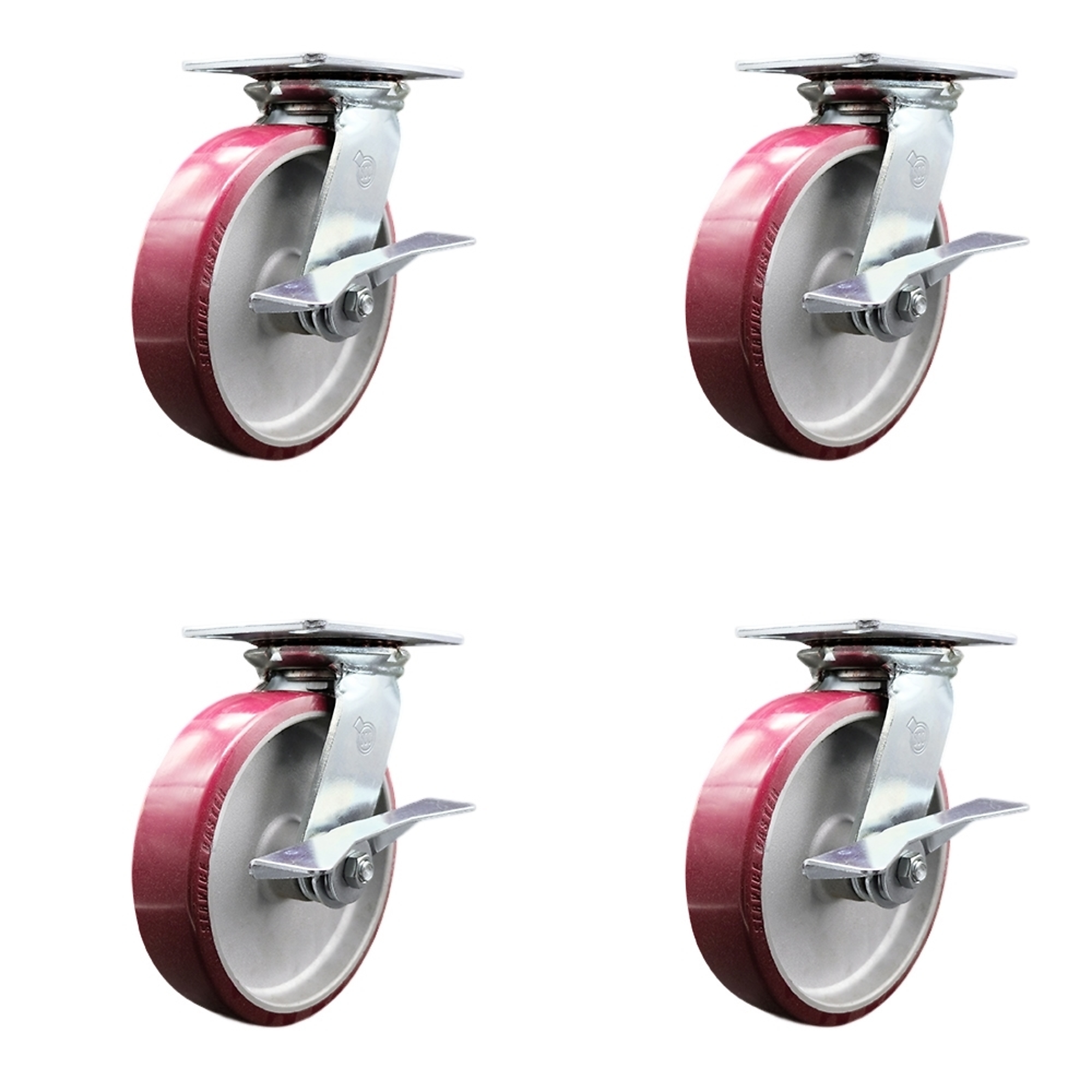 Service Caster, 8in. x 2in. Plate Casters, Wheel Diameter 8 in, Caster ...