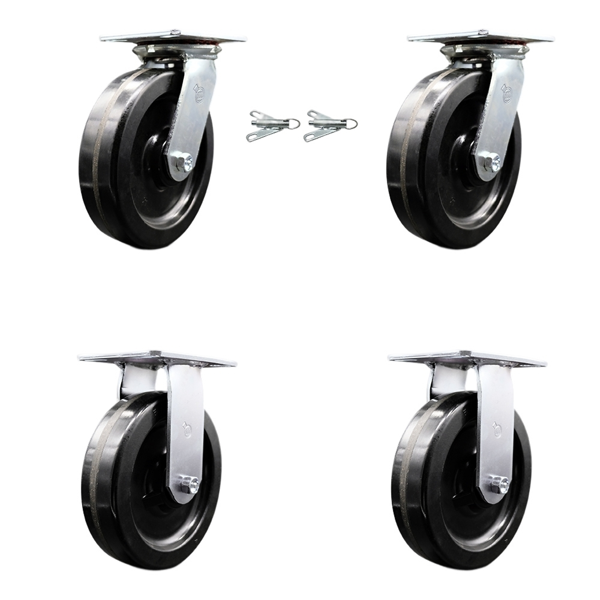 Service Caster, 8in. x 2in. Plate Casters, Wheel Diameter 8 in, Caster ...